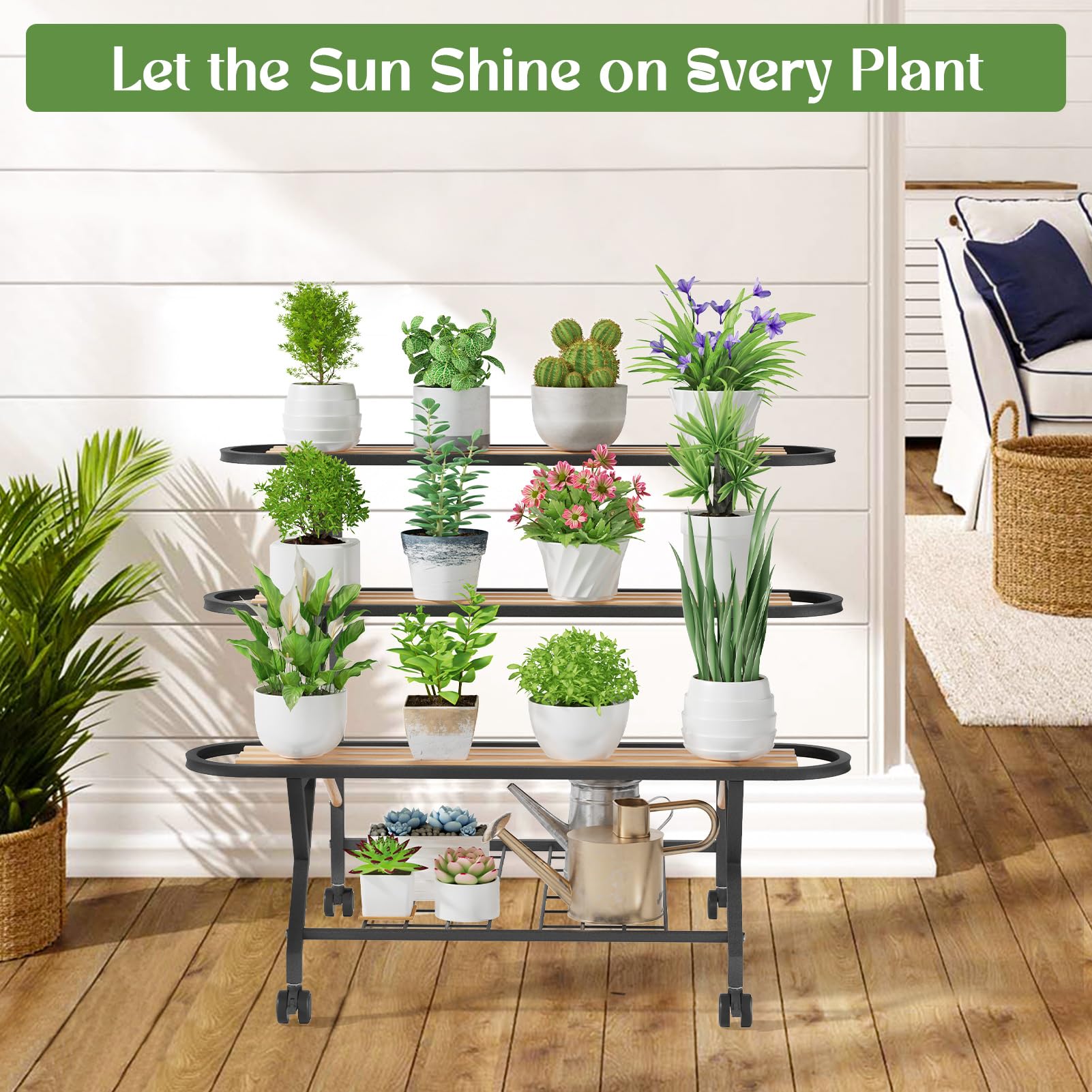Snapklik.com : iDavosicly 3 Tier Metal Plant Stand Indoor Outdoor ...