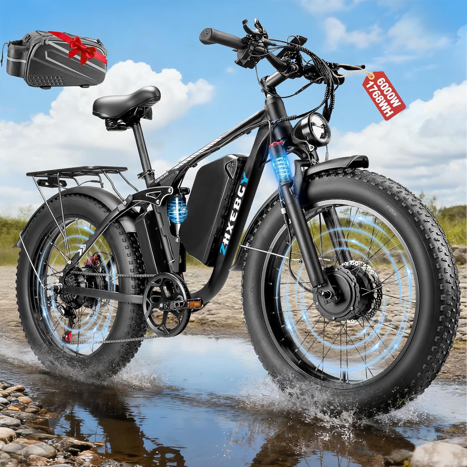 Amazon.com : Electric Bike 6000W Peak, Dual Motor Ebike for Adults, 24 ...