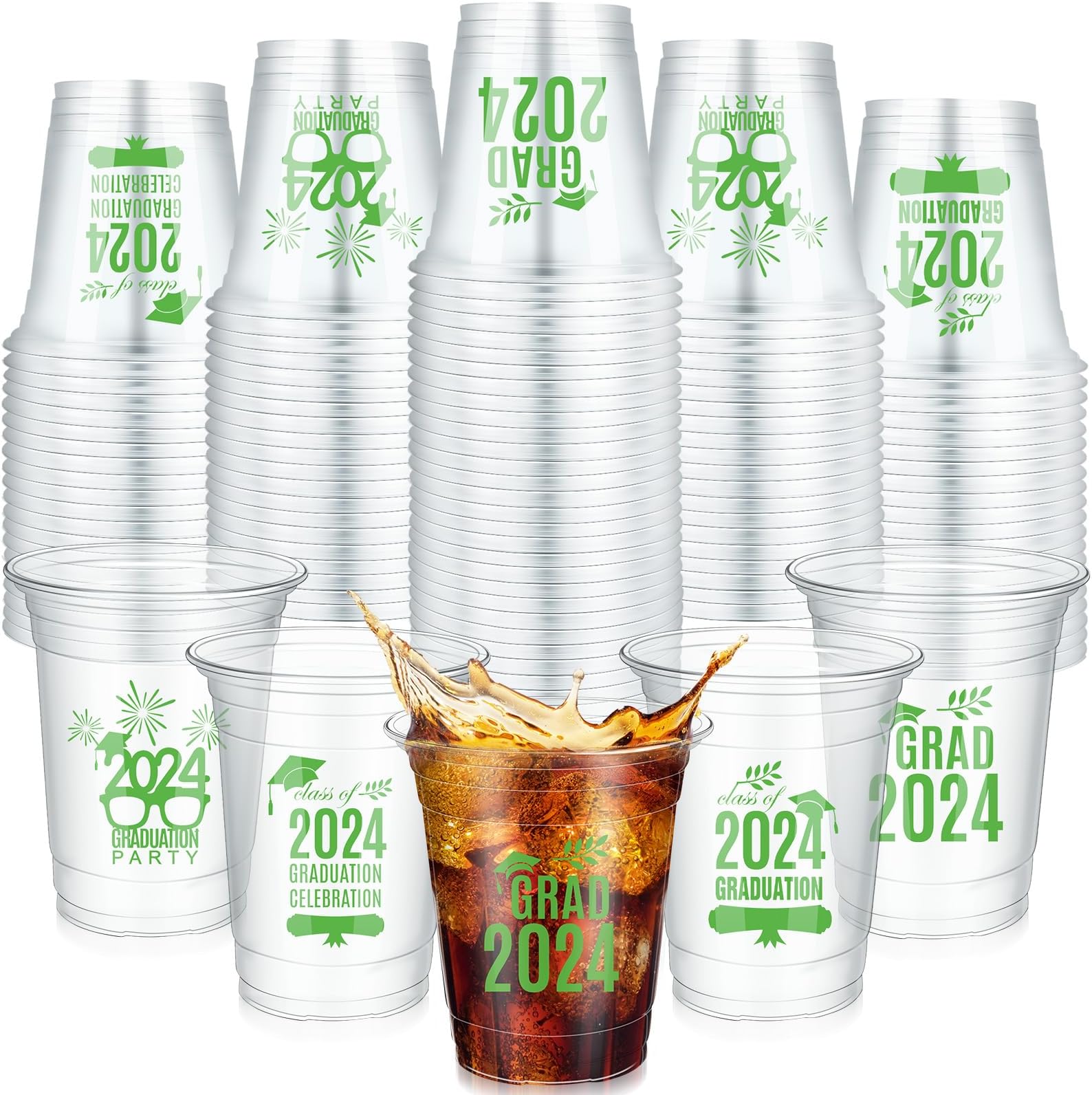 Amazon.com: FoldTier 100 Pcs 16 oz Graduation Cups Class of 2024 ...