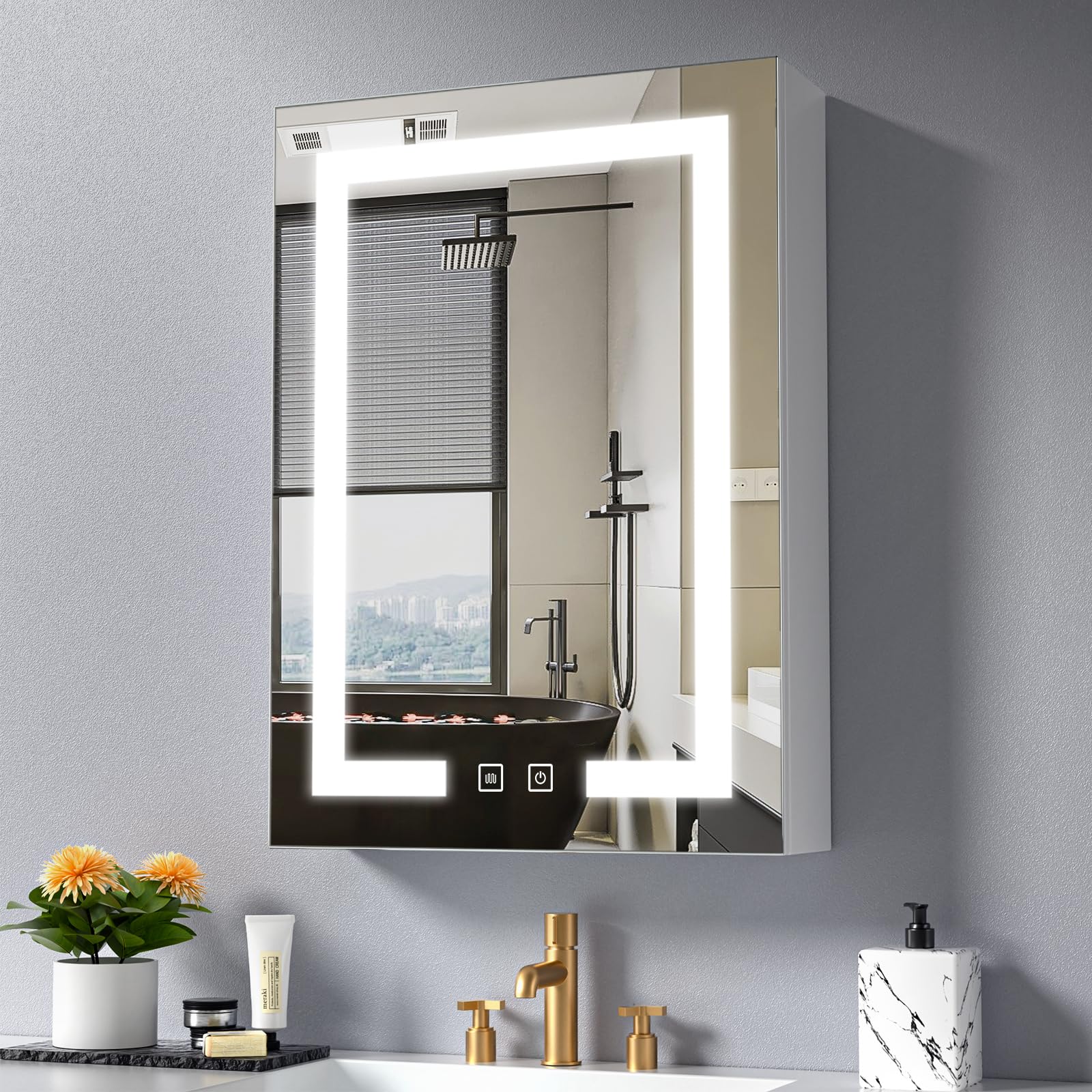 LORDISE Bathroom Mirror Cabinets - Wall Mounted Bathroom Cabinets with ...