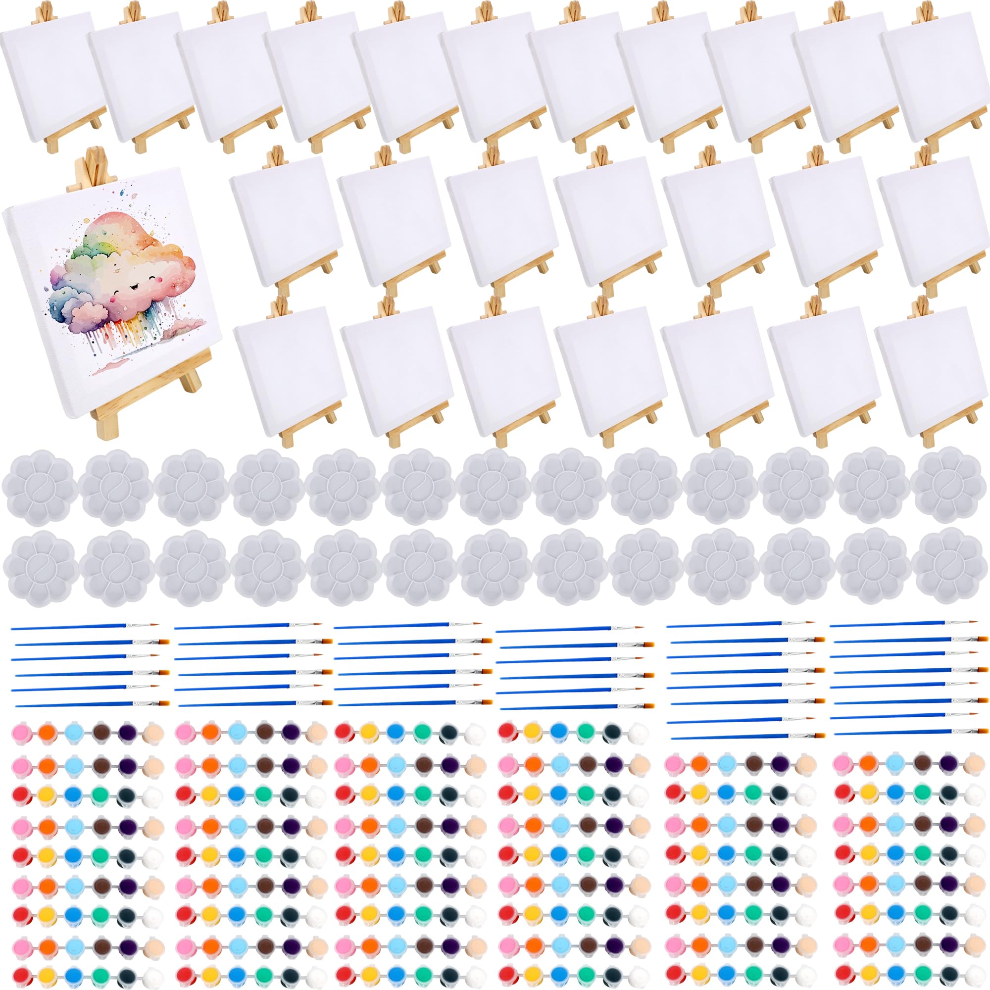 Amazon.com: 26 Set Wood Canvas Panels and Easel Painting Kit Include 26 ...