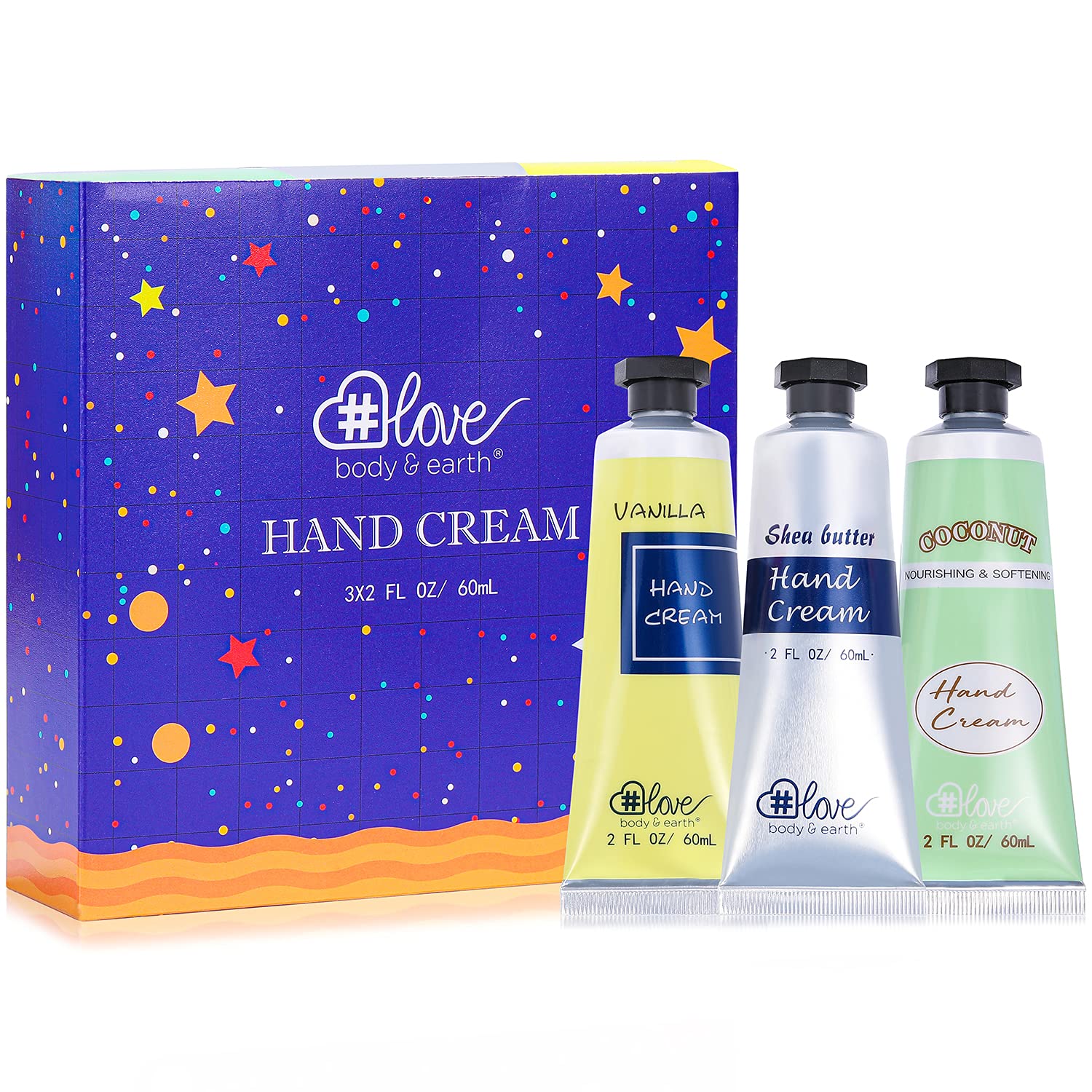 Amazon.com : BODY & EARTH # LOVE Hand Cream Gift Set, Natural Hand ...