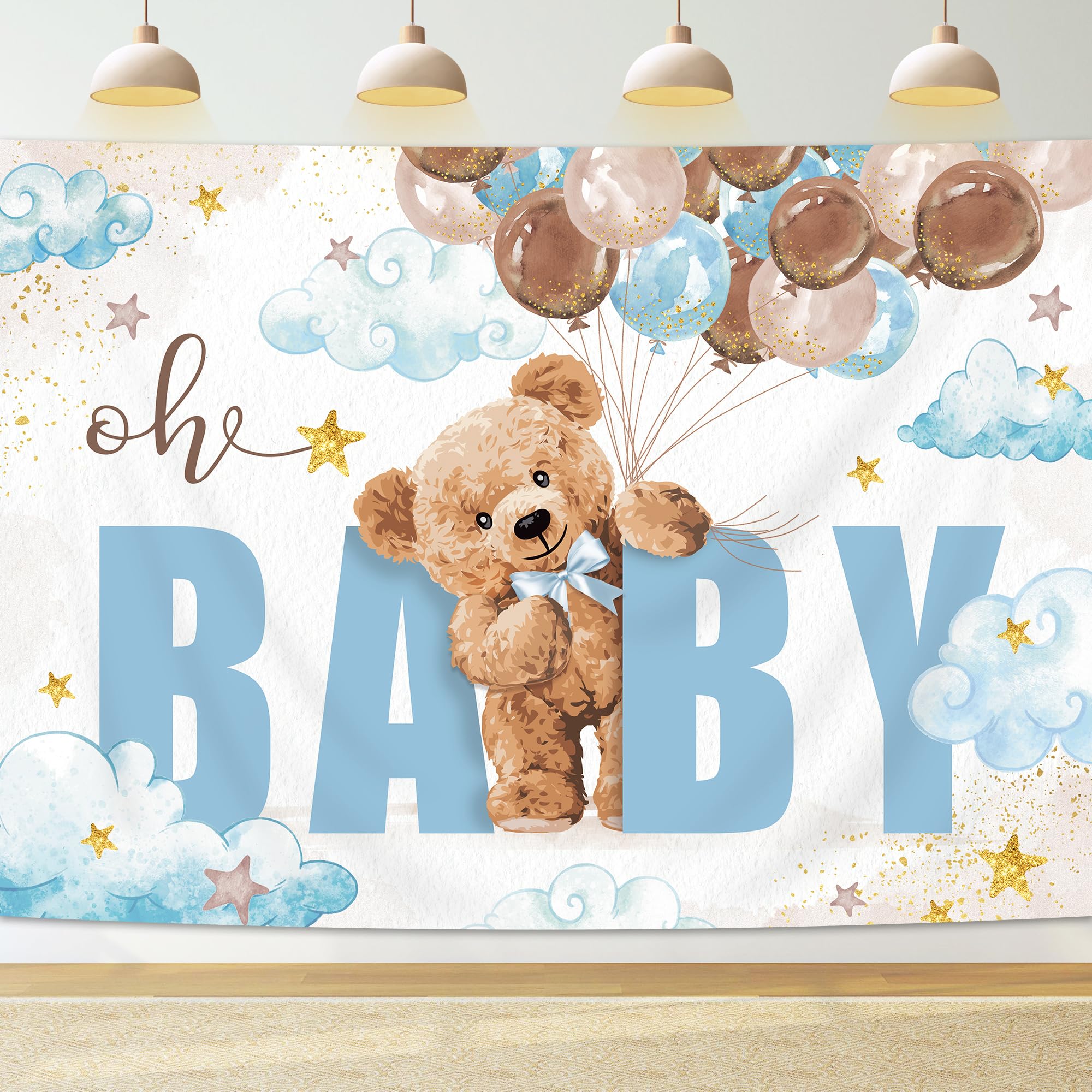 Amazon.com : Imirell Oh Baby Bear Baby Shower Backdrop 7Wx5H Feet for ...