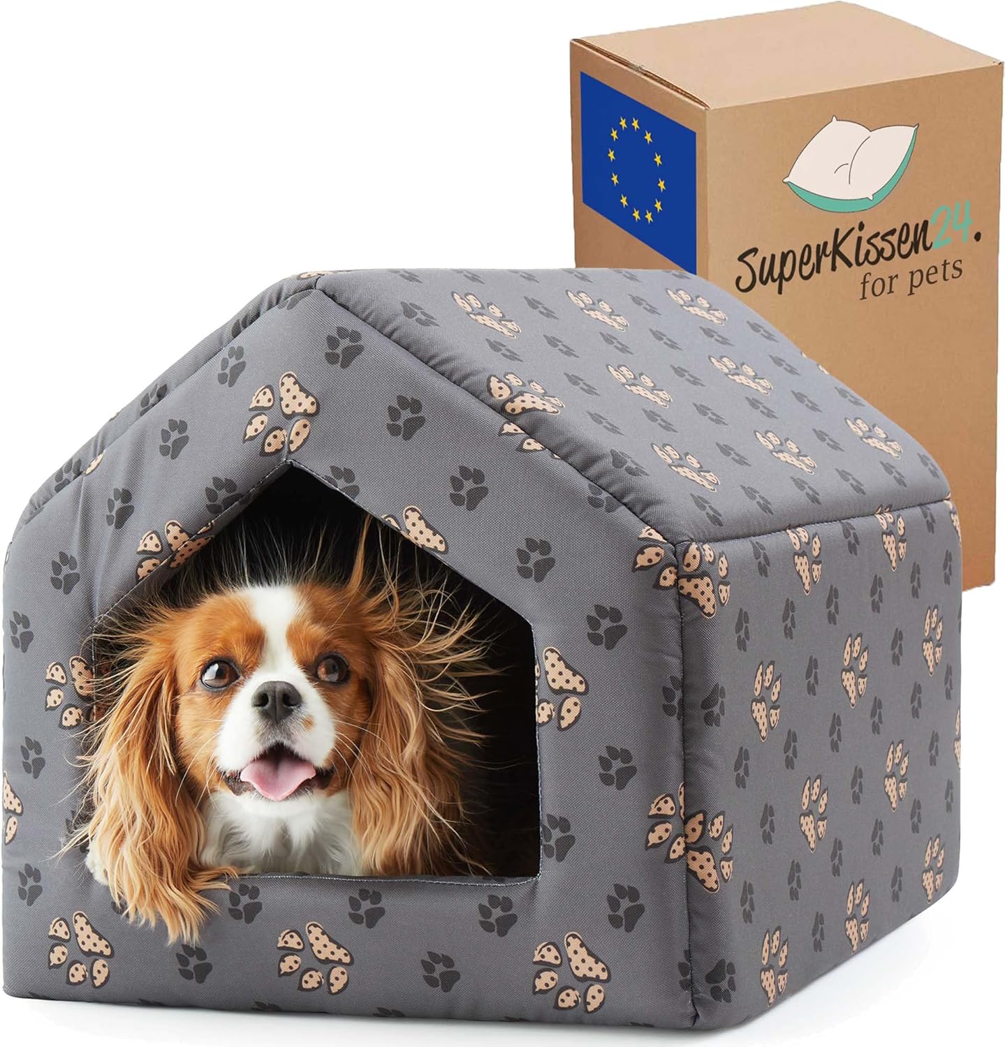 SuperKissen24. Cat and Dog Cave Bed - Covered Dog Bed - Waterproof ...