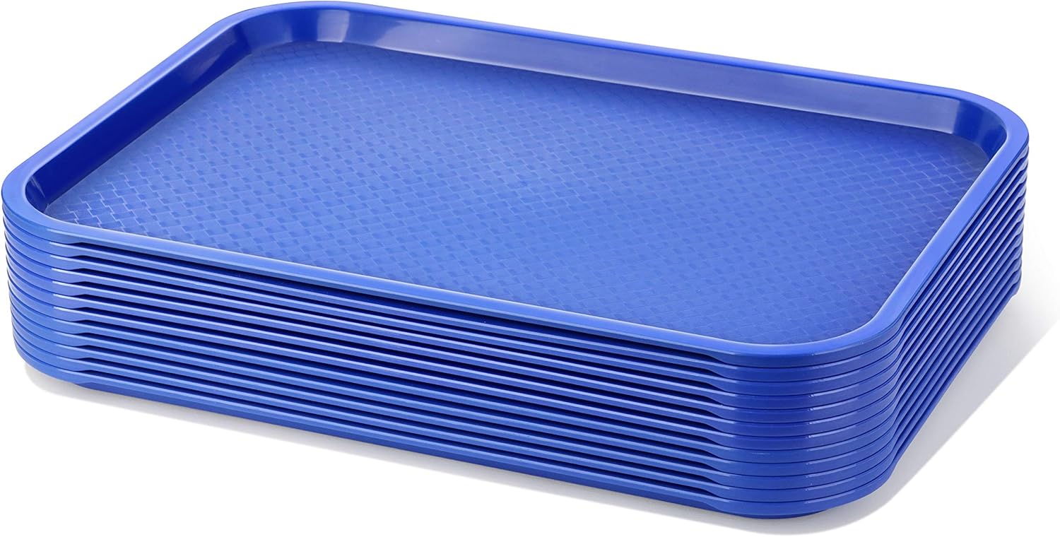 New Star Foodservice 24548 Blue Plastic Fast Food Tray, 12 by 16-Inch ...