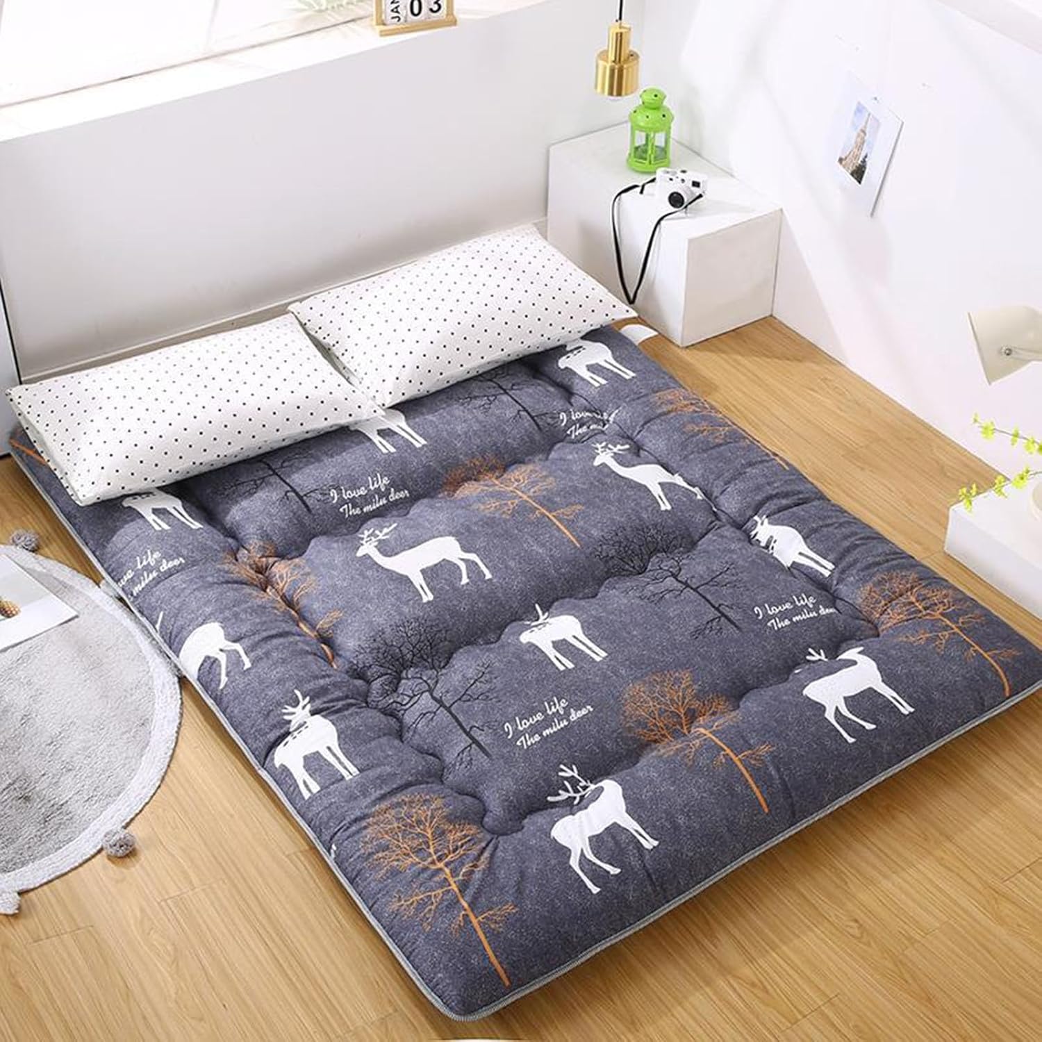 Floor Futon Mattress Japanese Tatami Sleeping Mat Memory Foam Foldable ...