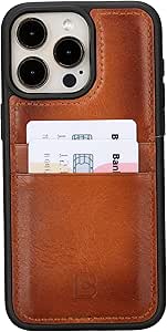 Amazon.com: BOULETTA Compatible with iPhone 15 ProMax Case with Card Holder - Genuine Leather ...