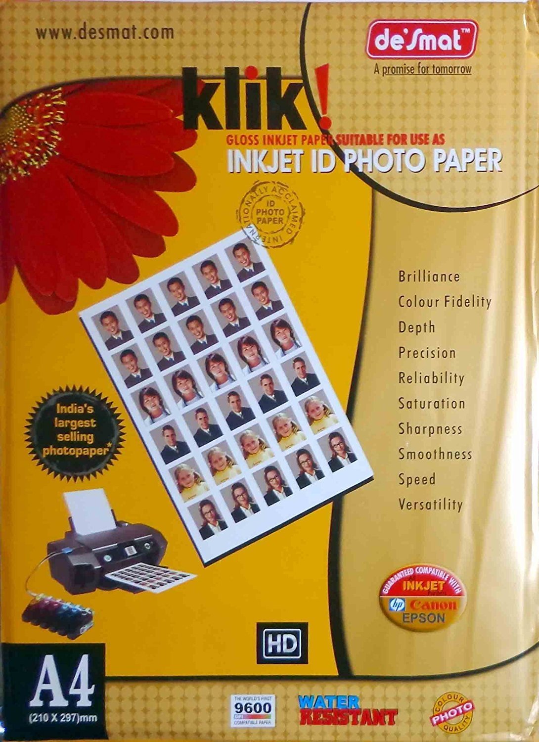 Desmat Klik Glossy Photo Paper For Inkjet Printers A4 Size 50 Sheets Desmat Klik Glossy Photo Paper For Inkjet Printers A4 Size 50 Sheets