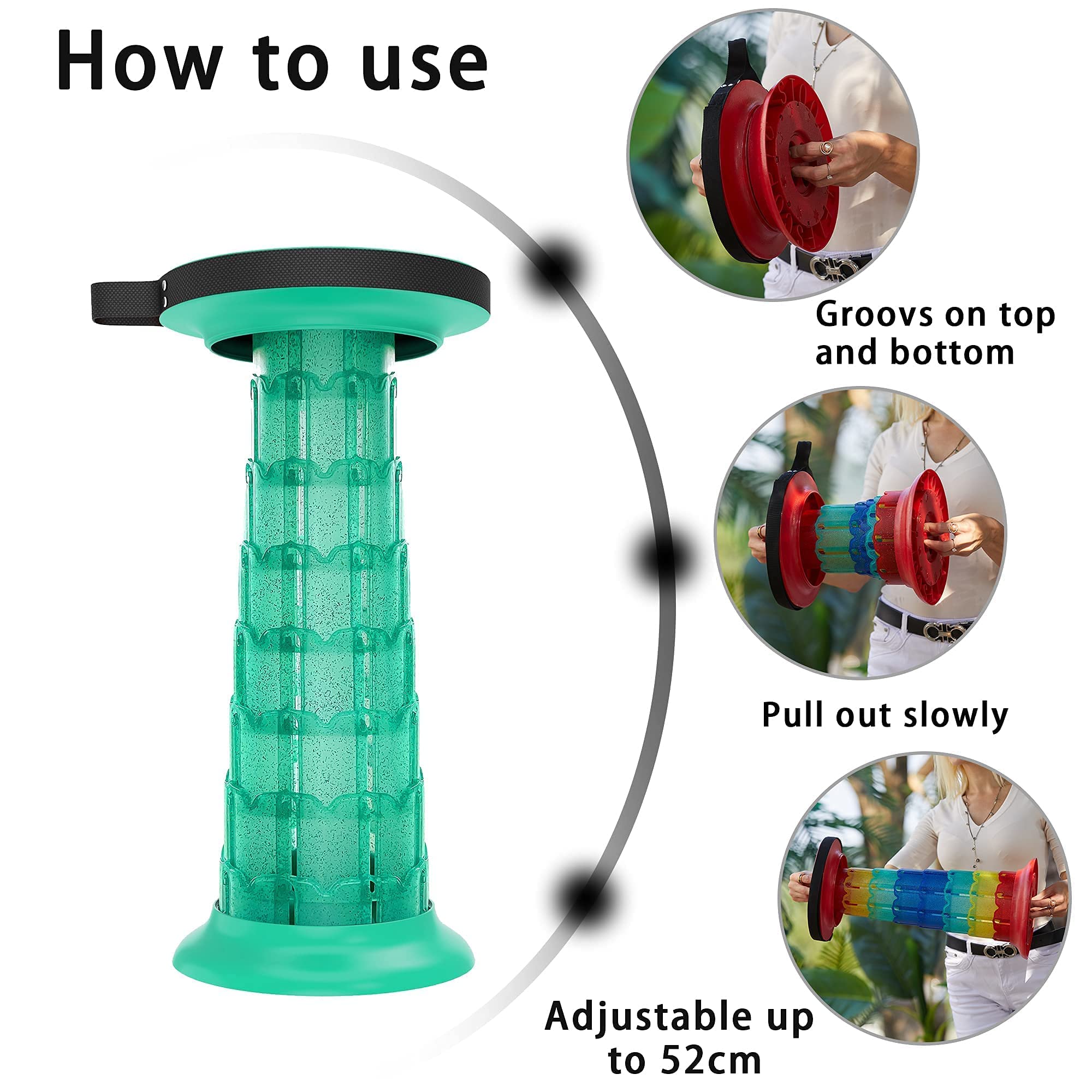 ALEVMOOM Camping Stools More Sturdy and Lightweight Collapsible ...