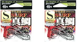 Amazon | 【 まとめ買い ×2個セット 】 ささめ針 SASAME NM-05 サーフ真鯛(ブラック) S 釣り 釣り具 釣具 釣り用品 | ノーブランド品 | フック・針