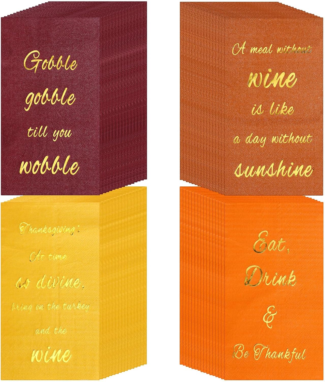 Amazon.com | Cholemy 100 Pack Thanksgiving Cocktail Napkins, Autumn ...