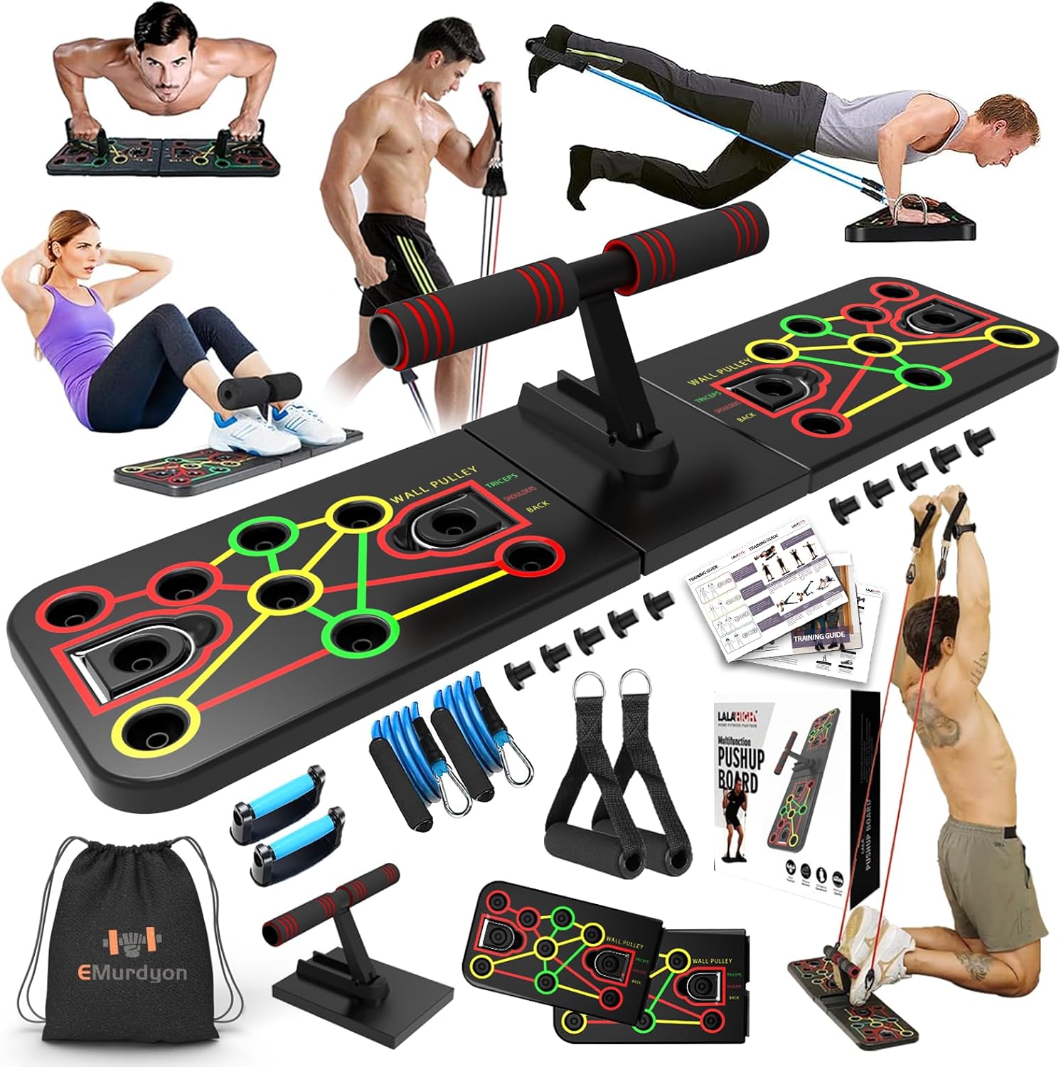 Amazon.com : Push Up Board with Sit up Stand. Multi-Functional Push Up ...