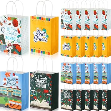 Amazon.com: Silkfly 48 Pieces Back to School Gift Bags with Handle ...