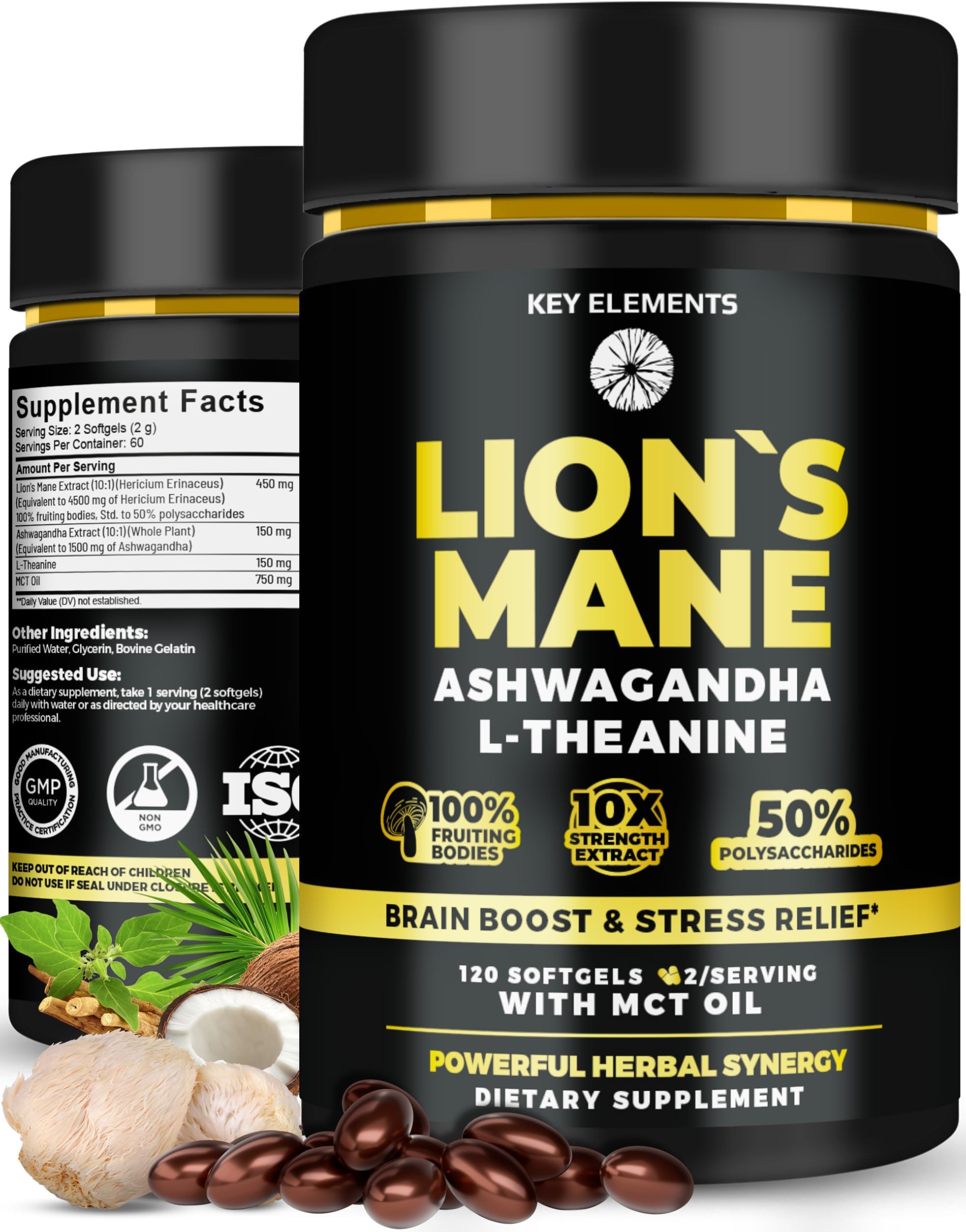 Amazon.com: KEY ELEMENTS Organic Lion’s Mane Mushroom Supplement with ...