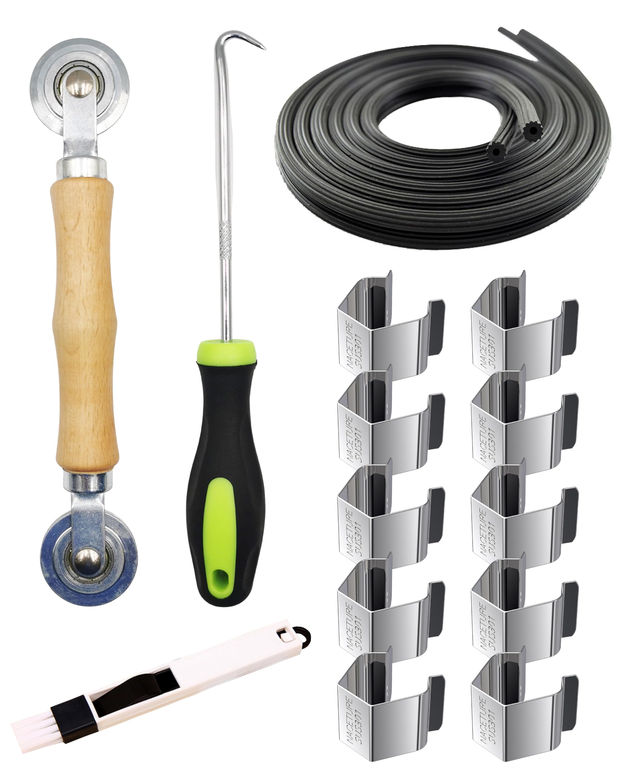 Screen Door Tool Kit - Screen Installer Clips with Screen Spline(32 ft ...