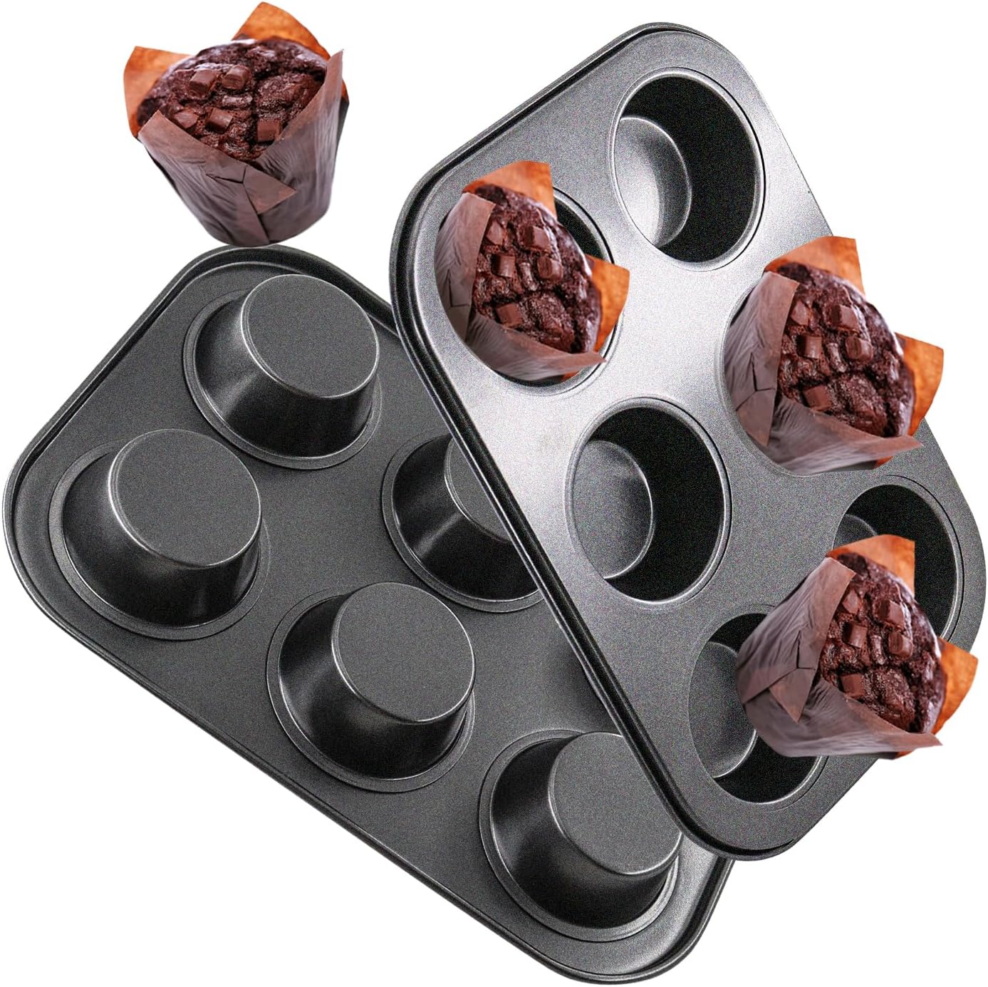 Amazon.com: Wilton Recipe Right Non-Stick 6-Cup Muffin Pan, Standard ...