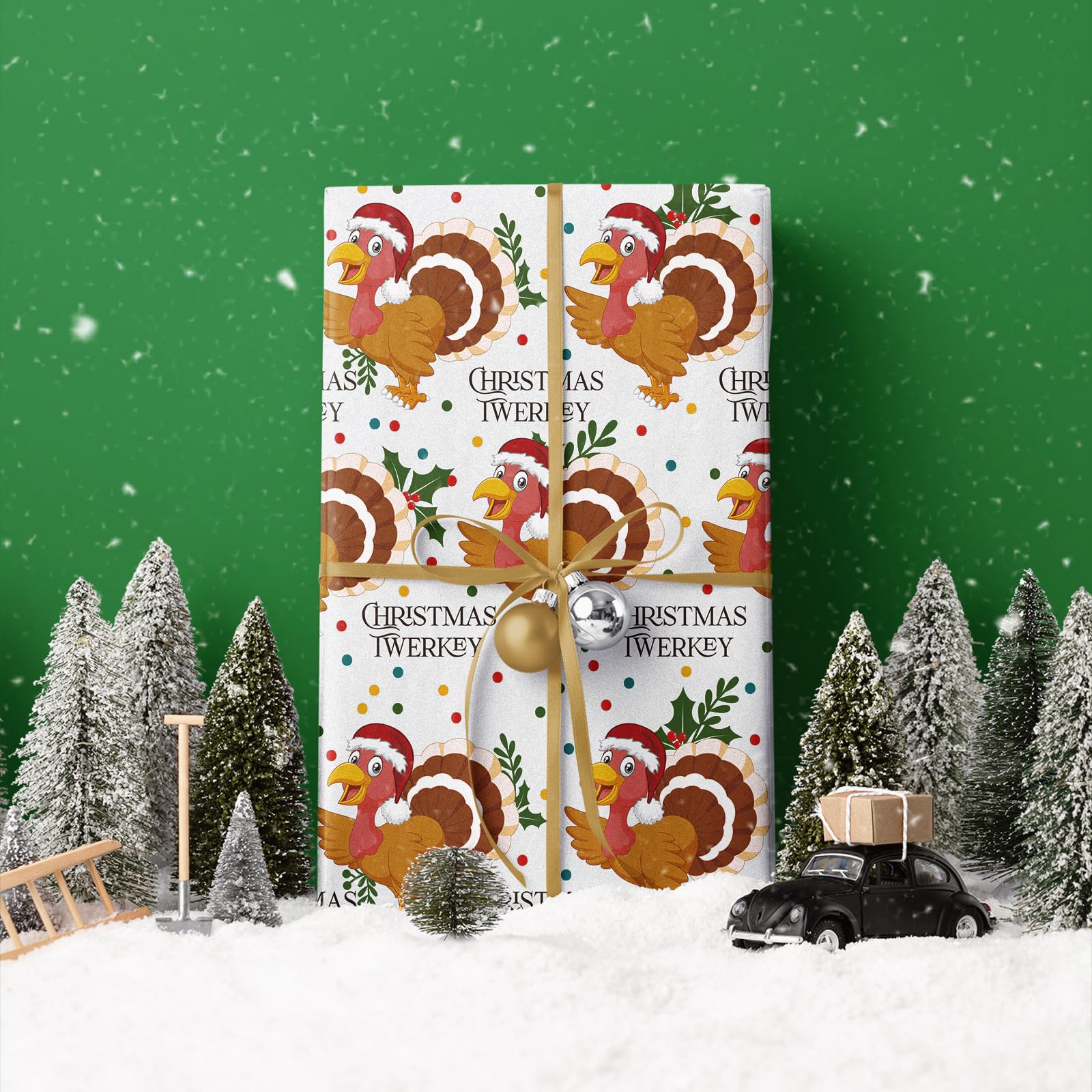 Snapklik.com : LeZakaa Christmas Wrapping Paper Roll - Funny Turkeys ...