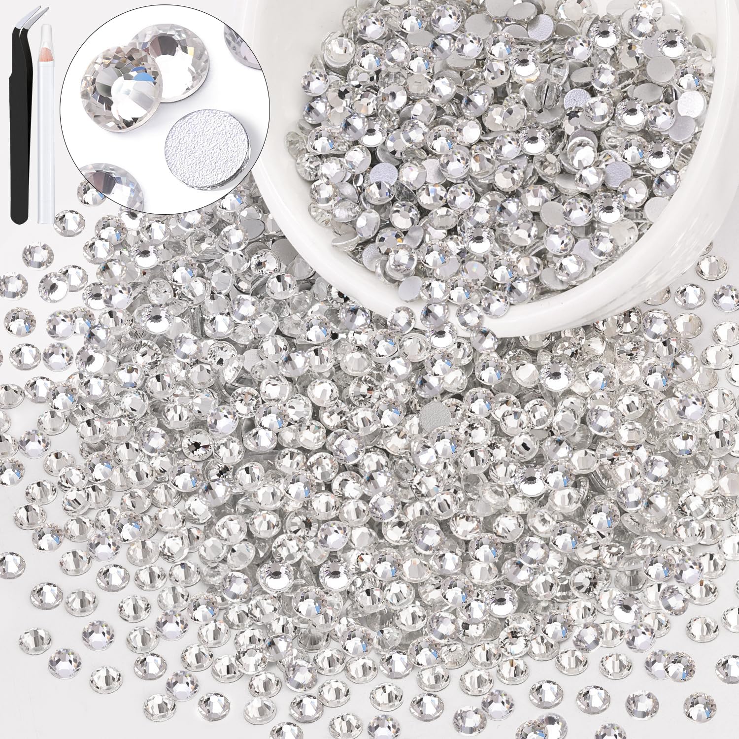 Amazon.com: 3000PCS SS20/5mm Crystal Rhinestones (Clear), Bedazzling ...