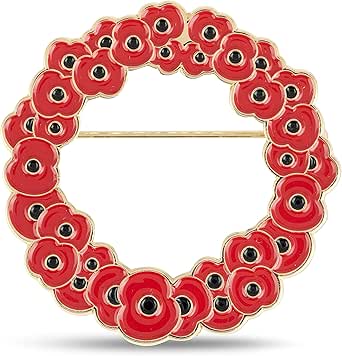 Royal British Legion Poppy Wreath Gold Pin Badge : Amazon.co.uk: Fashion