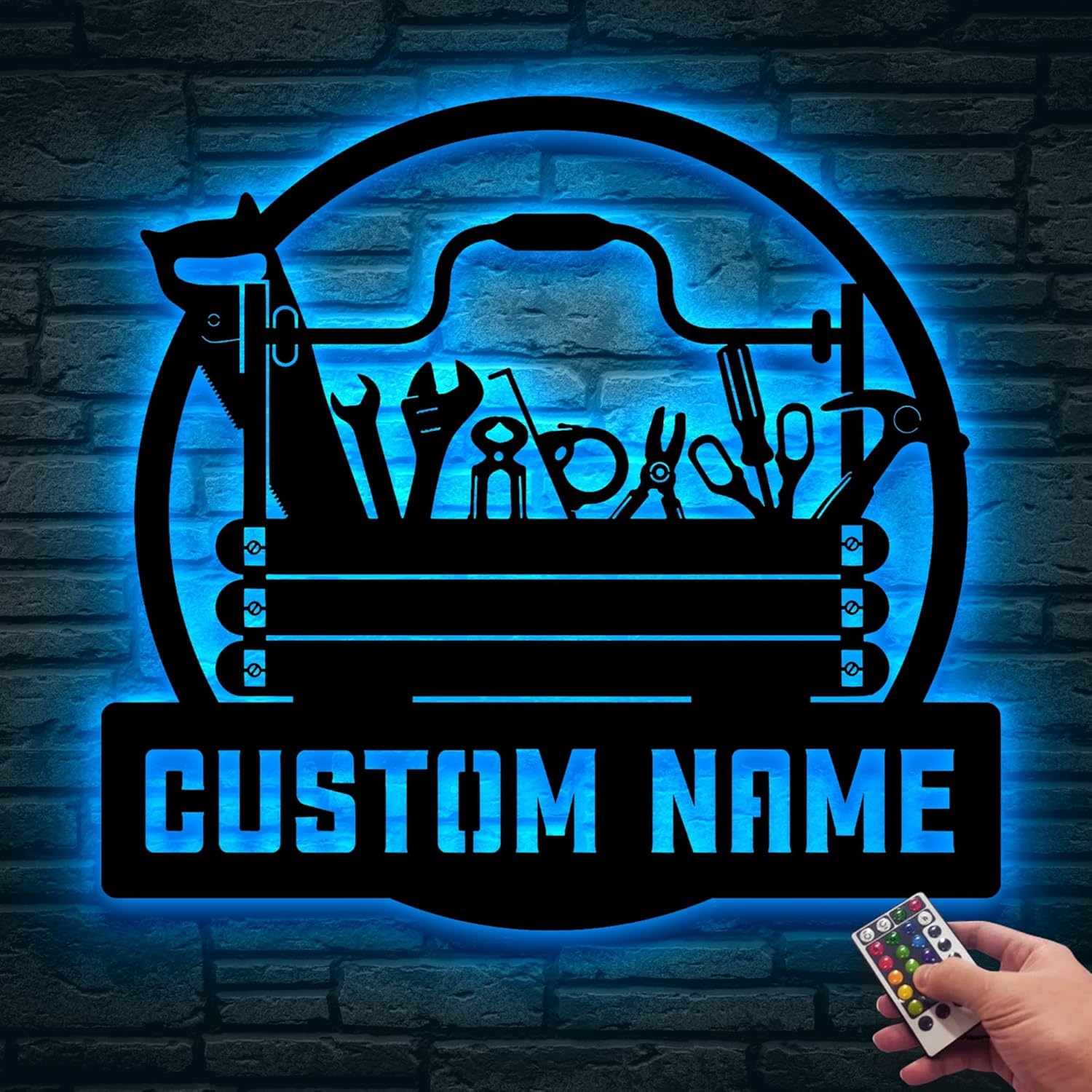 Amazon.com: Custom Mechanic Tools Metal Wall Art With LED Light ...