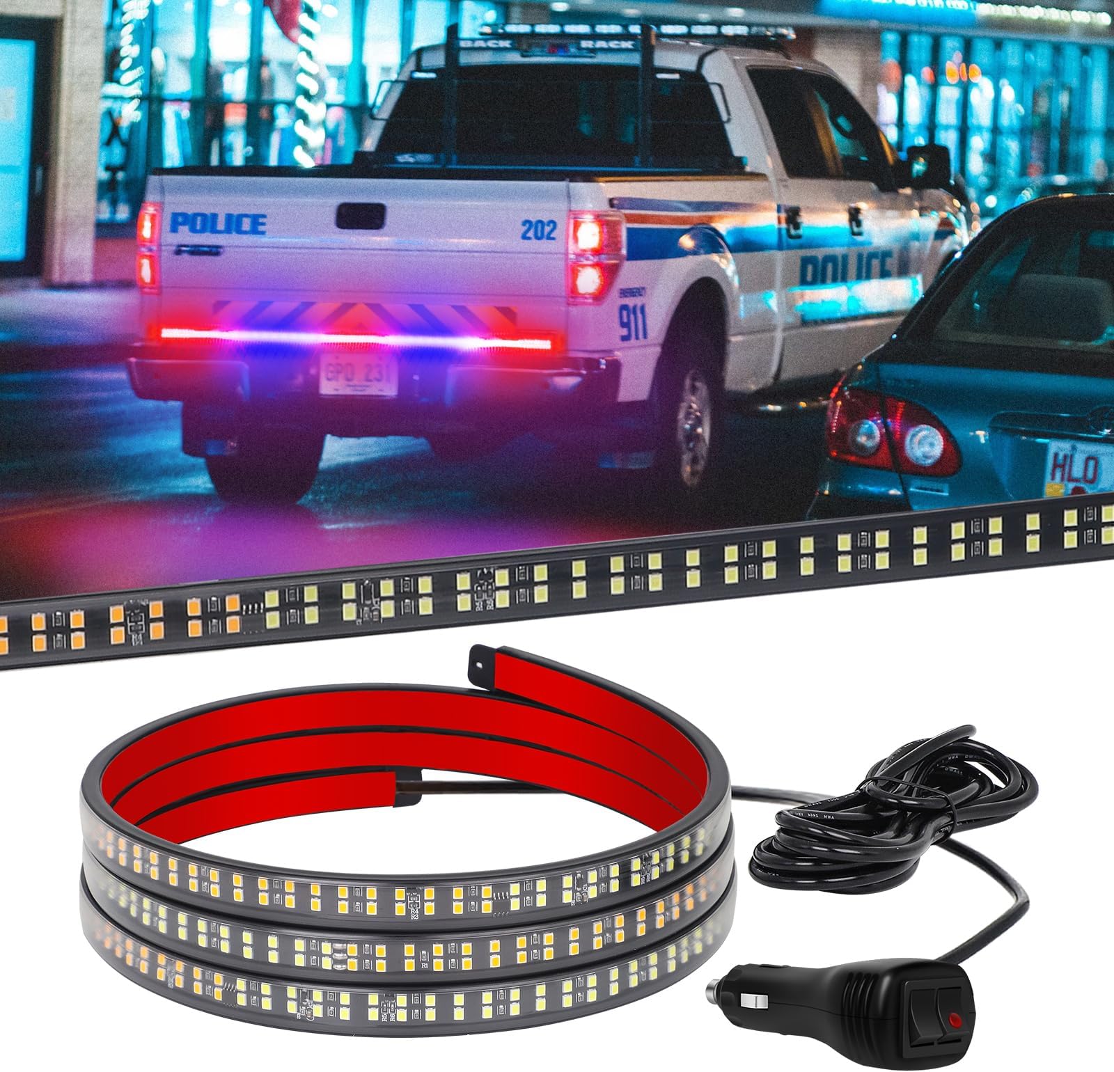 Amazon.com: XRIDONSEN 60 inch Truck Tailgate Police Lights Strip 360 ...