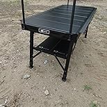 Amazon | WAQ MULTI IRON TABLE アイアンテーブル WAQ-MIT1 テーブル パネル式 アウトドア キャンプ バーベキュー BBQ アルミテーブル ランタンハンガー ...