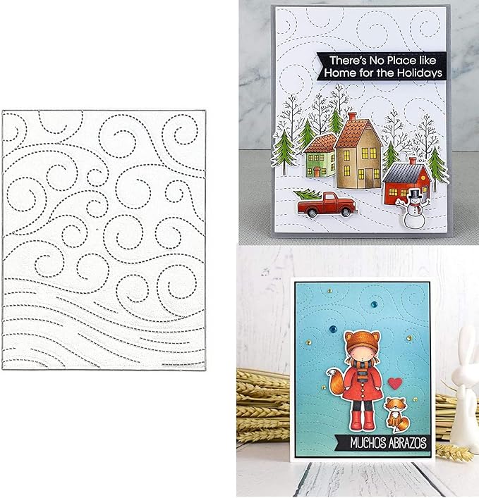 Amazon.com: Swirls Panel Rectangle Frame Metal Die Cuts, Snow Swirls ...