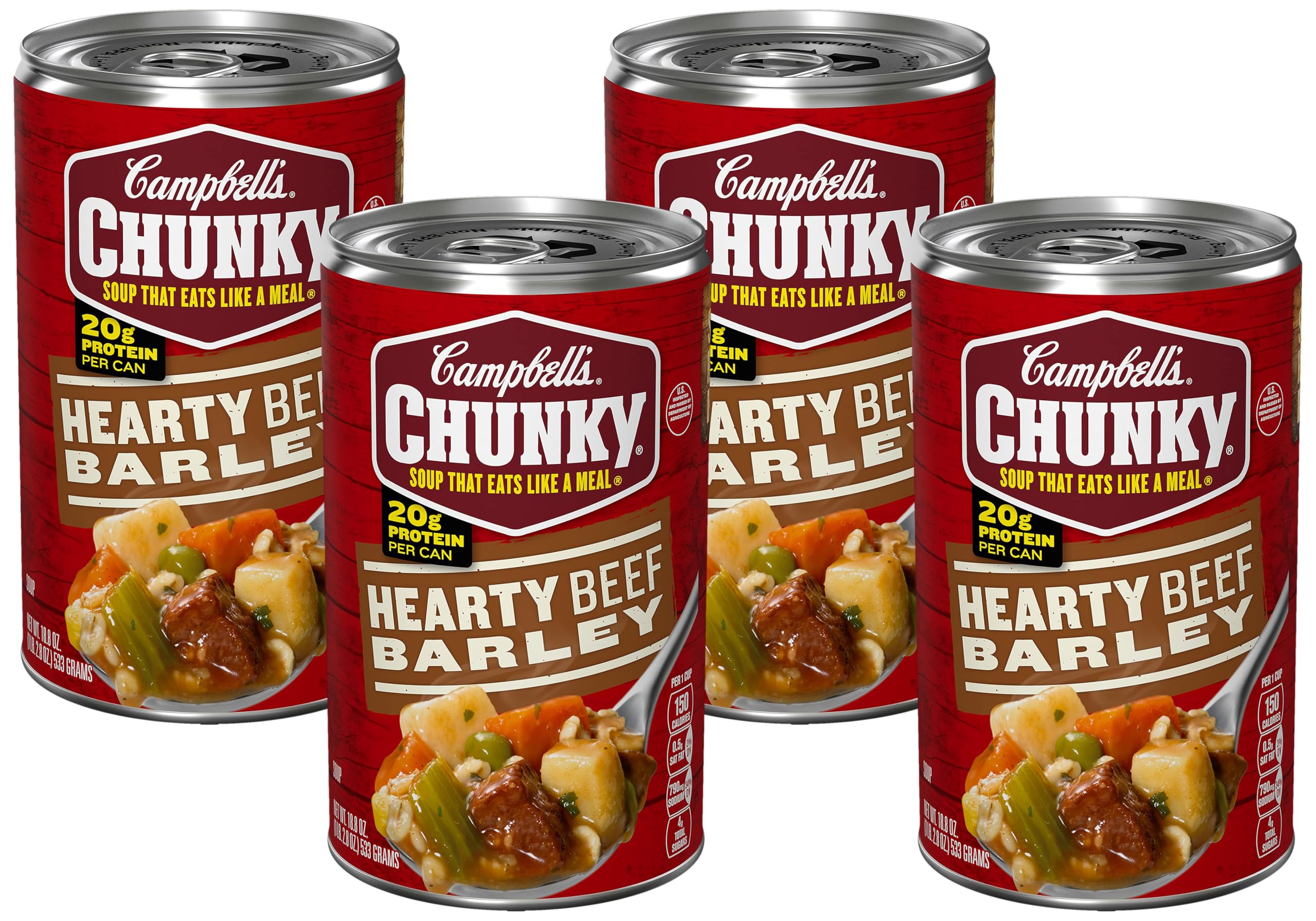 Amazon.com : Campbell's Chunky Soup, Hearty Beef and Barley Soup, 18.8 ...