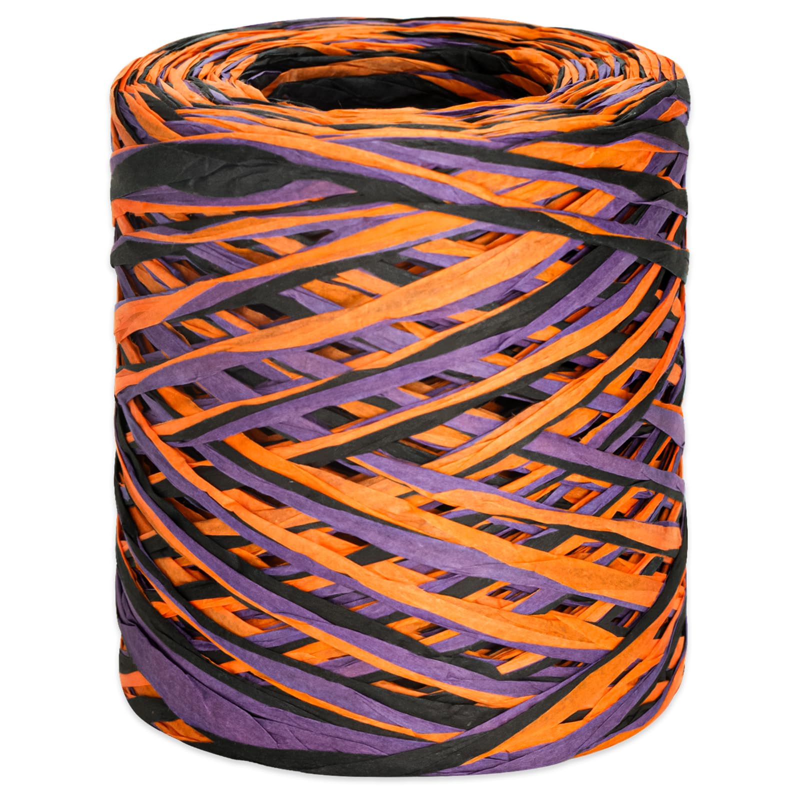 Amazon.com: KINGLAKE Halloween Raffia Ribbon 525 Feet Orange Black ...