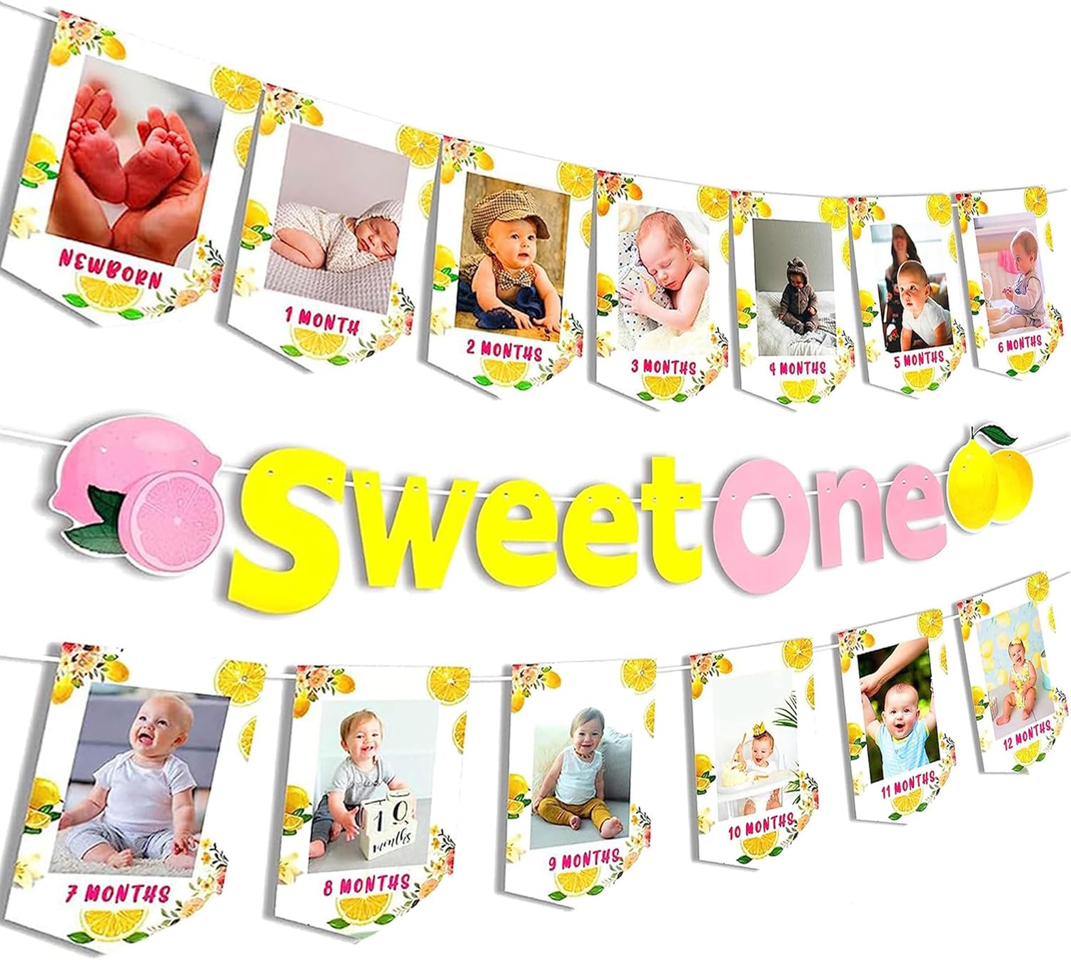 Amazon.com: LaVenty Sweet One Lemon First Birthday Decoration Summer ...