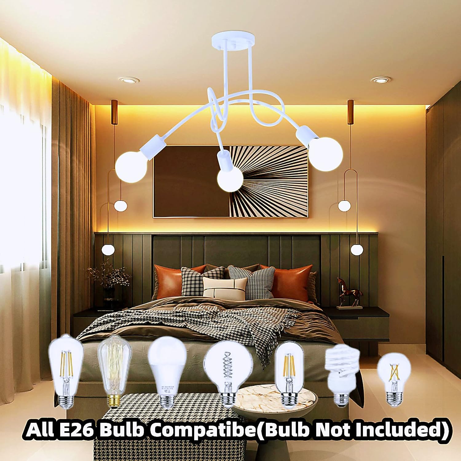 COMELY Retro Industrial Pendant Light, Modern Wrought Iron Ceiling ...