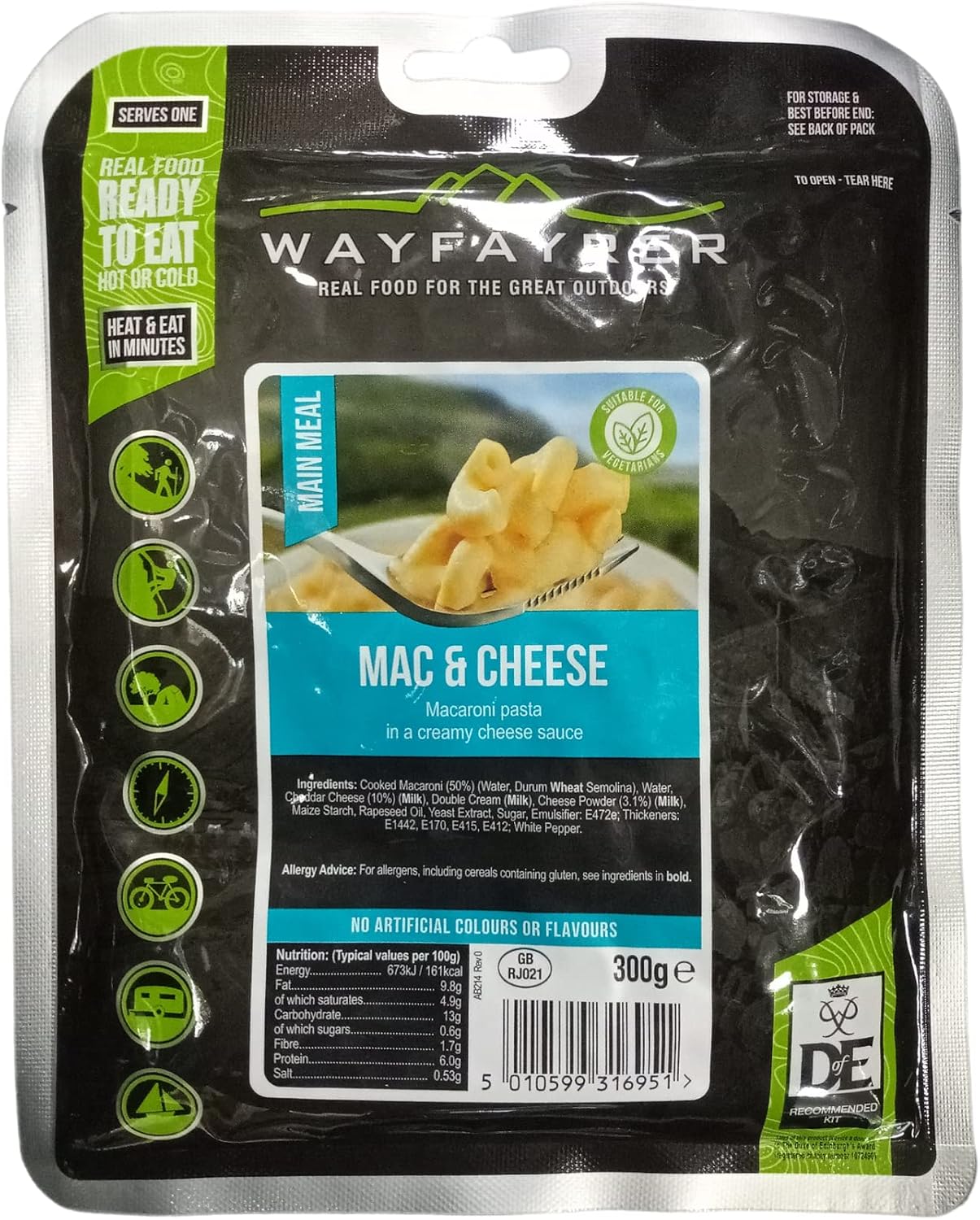 Wayfayrer Mac & Cheese 300g Ready to Eat, Hot or Cold, Meal Pouch ...