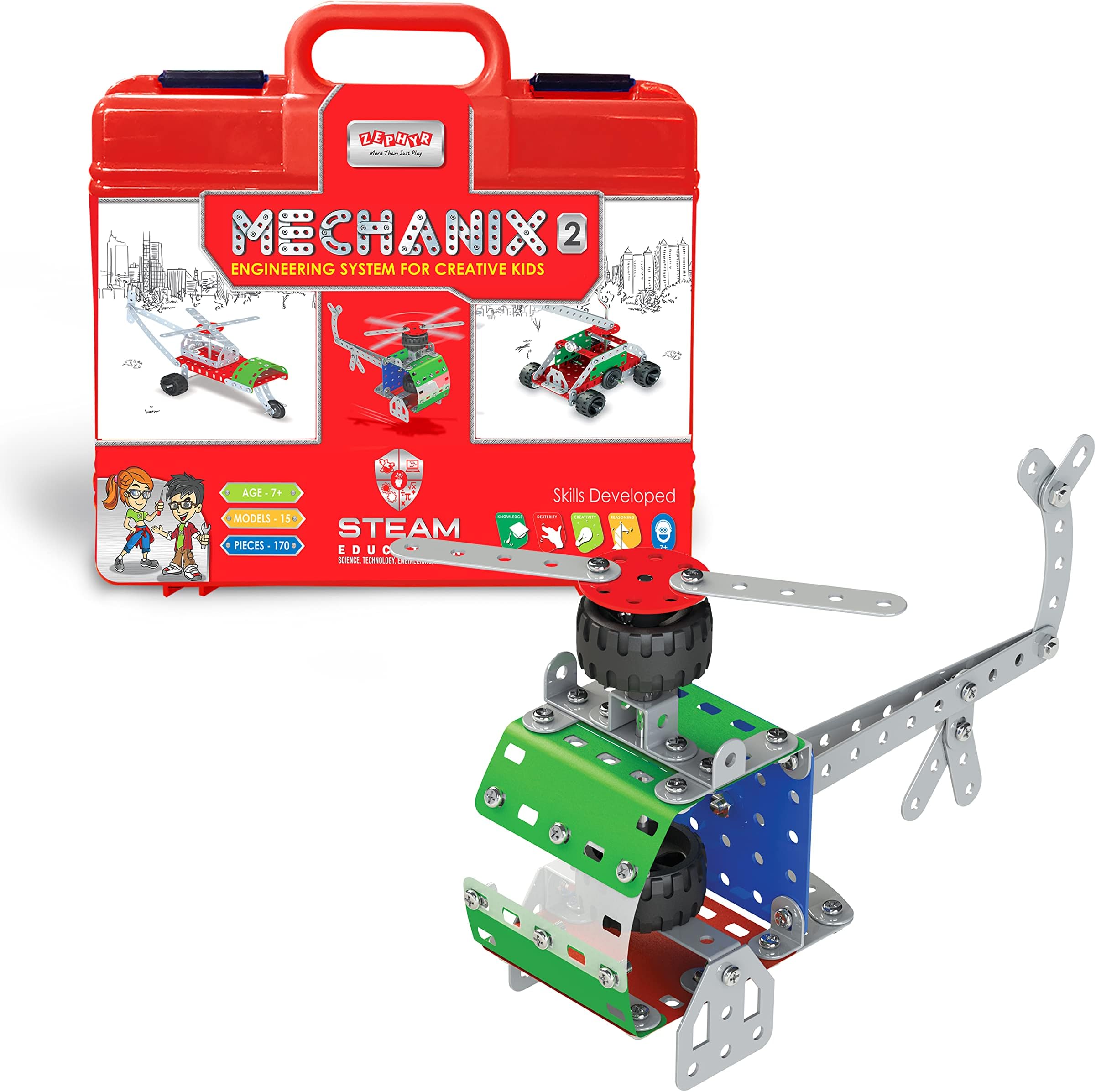 Mechanix-4, DIY STEM Toy, Building and Construction Set for Boys and ...