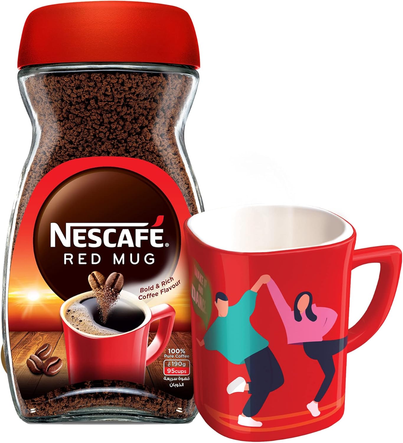 Nescafe Red Mug Instant Coffee 190g - Free Mug: Buy Online at Best ...