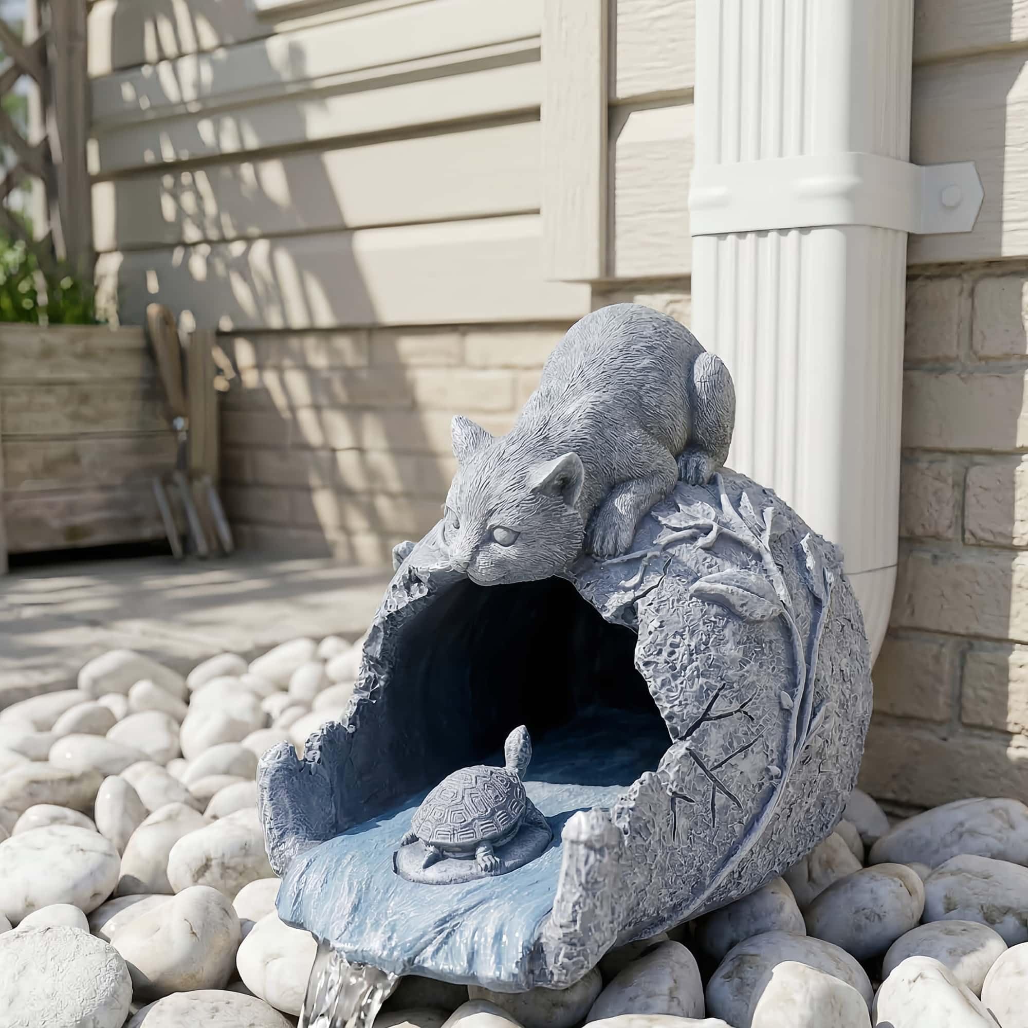 Snapklik.com : Real Cat Sculpture Gutter Downspout Extender, Eco ...