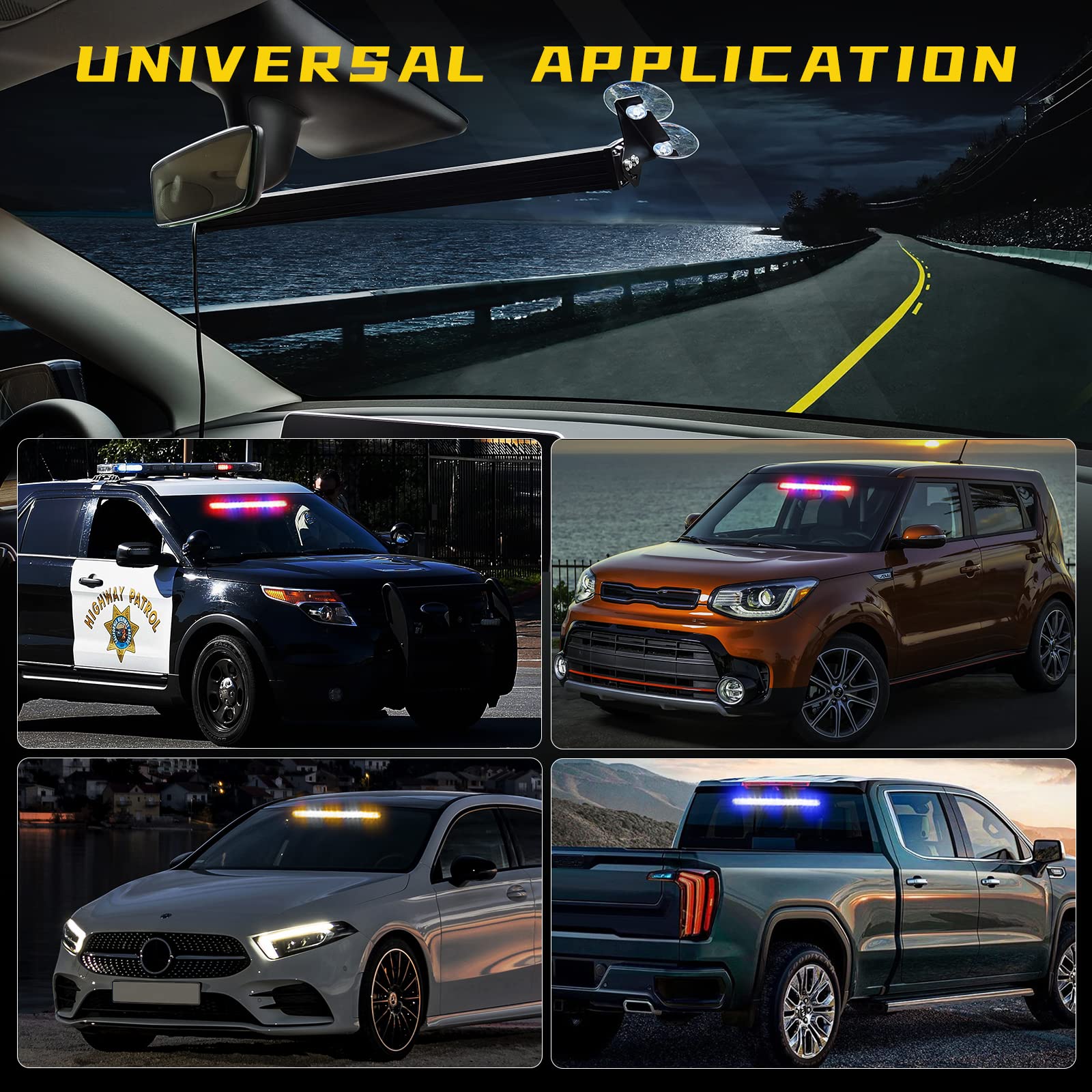 Snapklik.com : Emergency LED Strobe Traffic Advisor Warning Light Bar ...