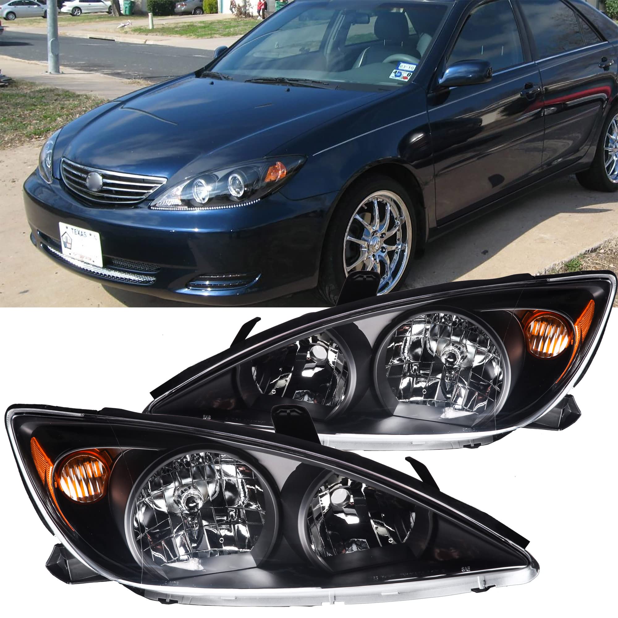 Amazon.com: ATOMTEC Headlight Assembly for 2002 2003 2004 Toyota Camry ...