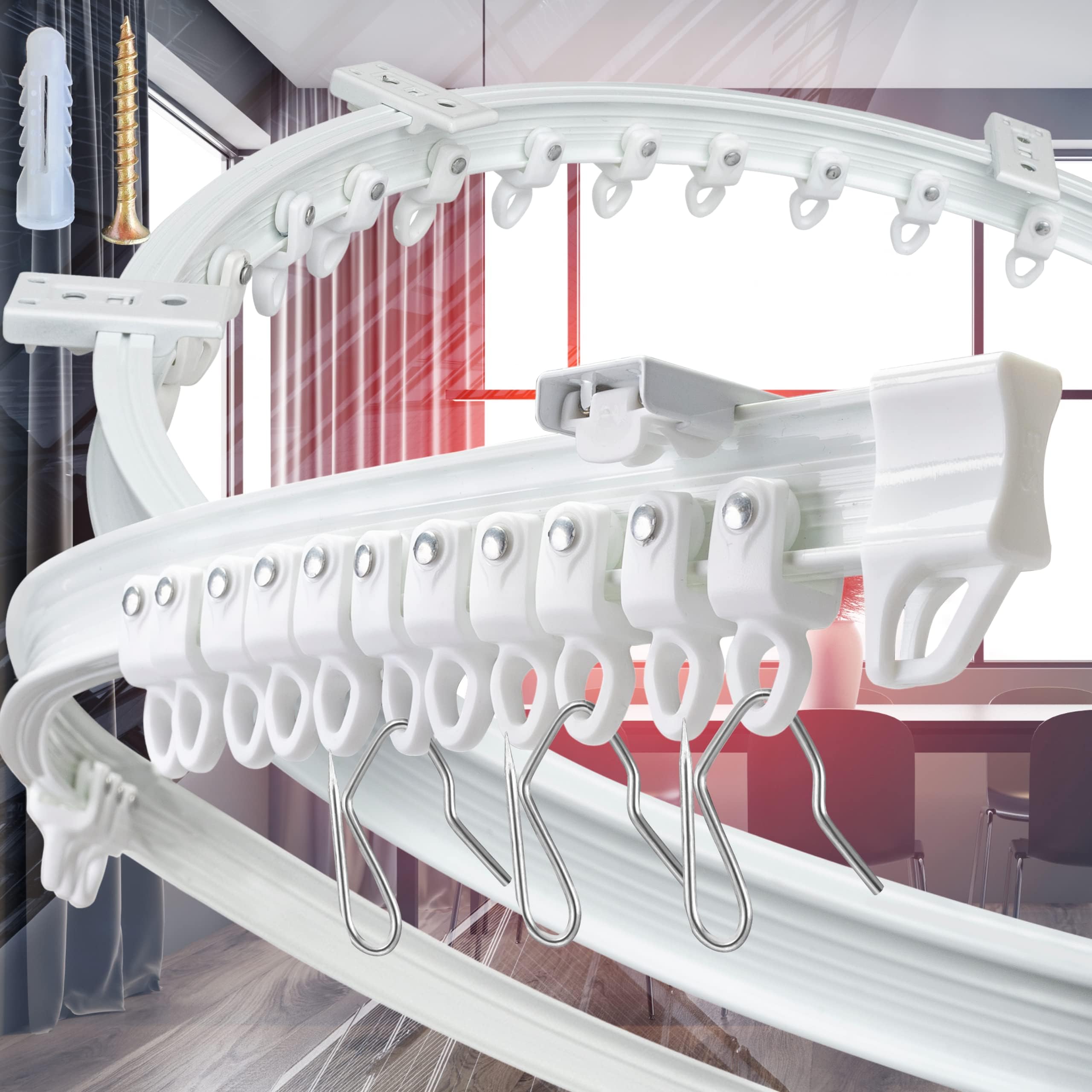 Amazon.com: Kirsch Arched Curtain Rod for Curved Windows, 24" to 48 ...