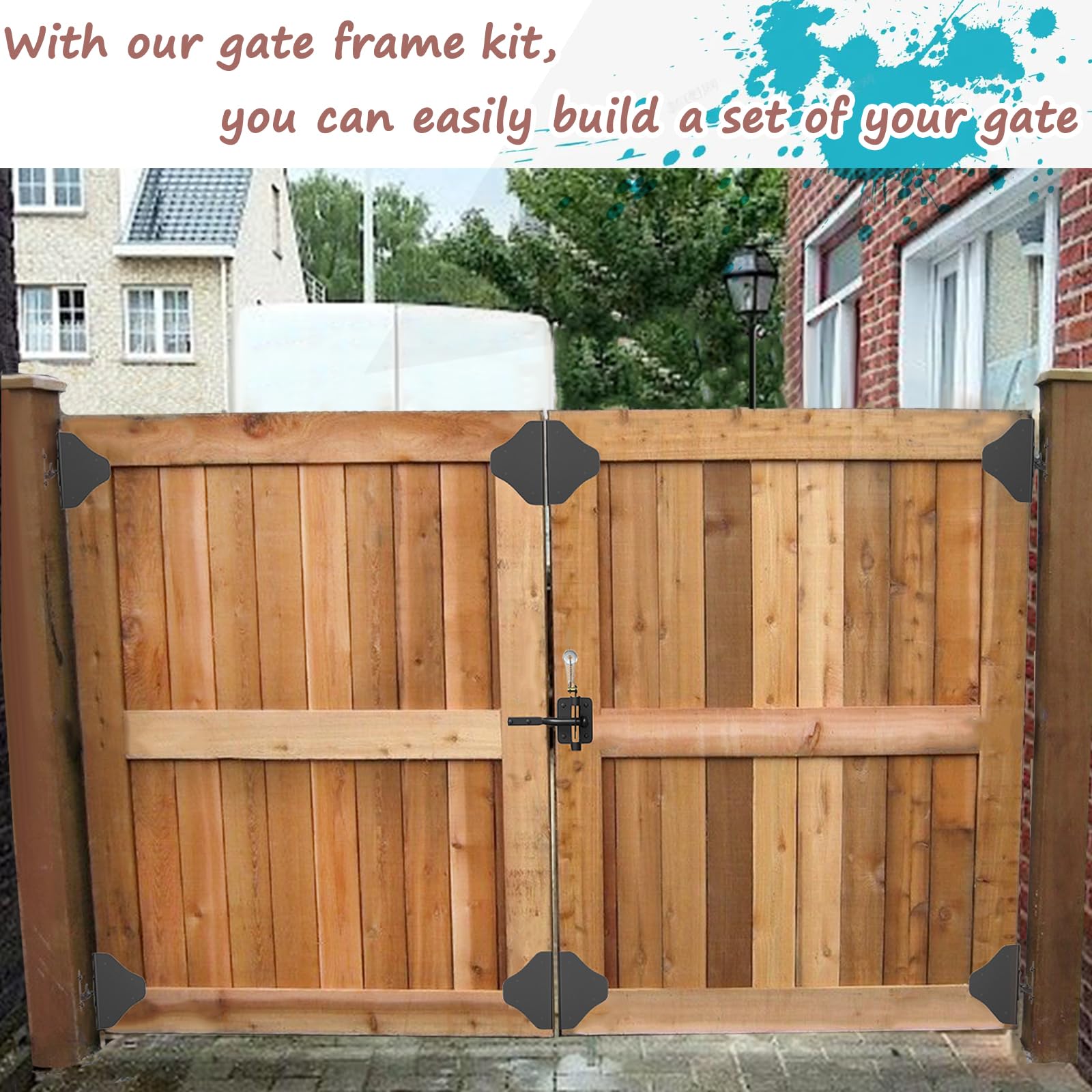 Snapklik.com : Fence Gate Kit (8 Brackets) Wood Gate Brace Gate ...