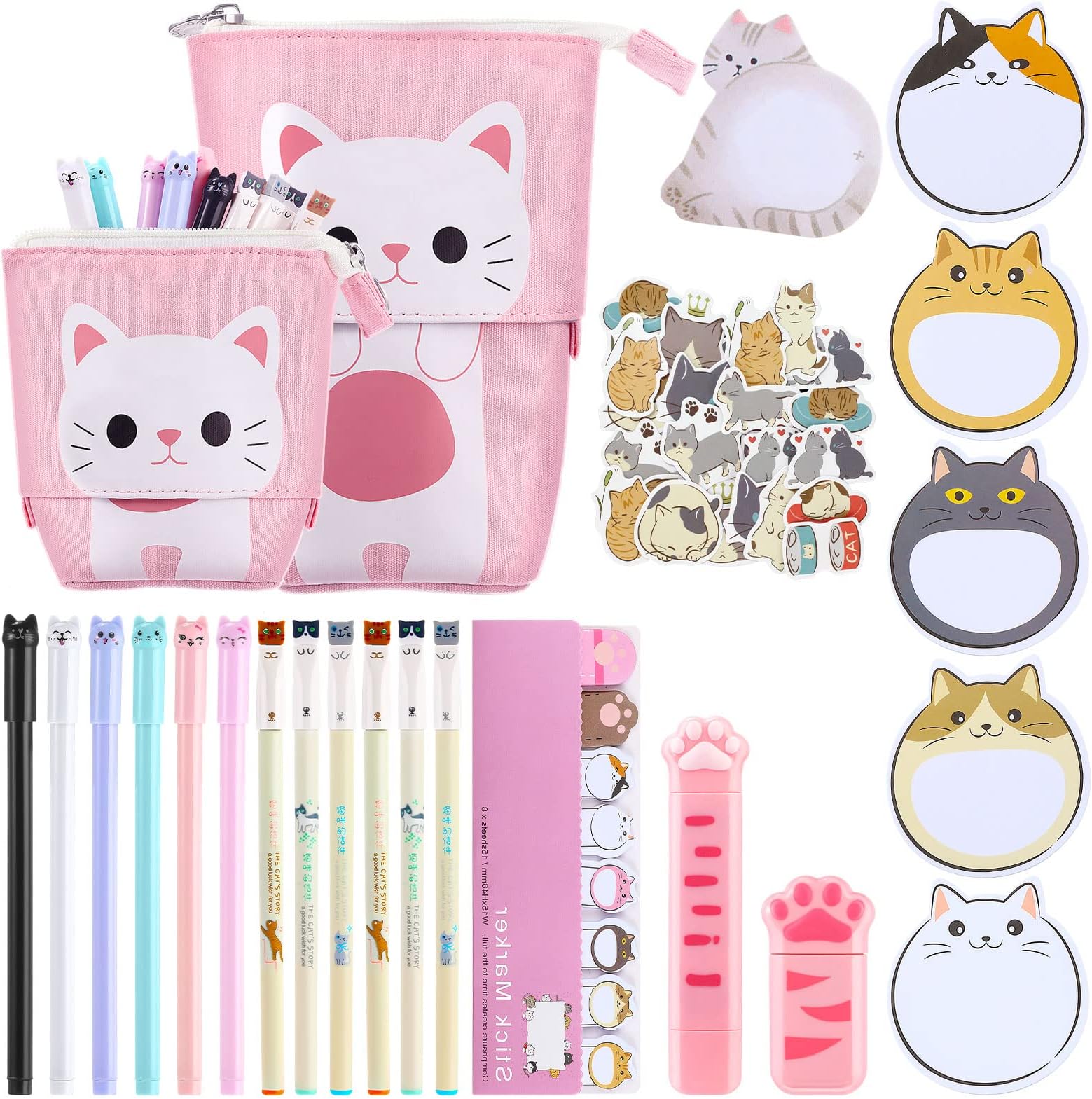 Amazon.com: Outus Cat Office Supplies Cute Cat Sticky Notes Cat Paper ...