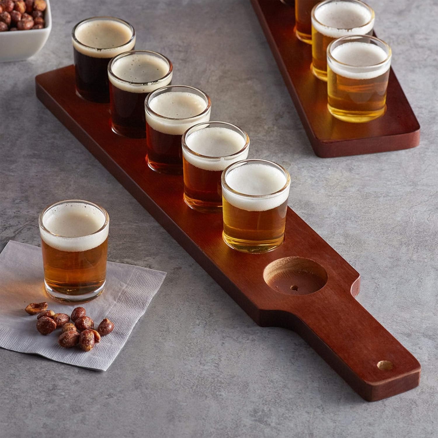 Amazon.com: Beer Tasting Tray Beer Flight with Choice of Glass Size ...