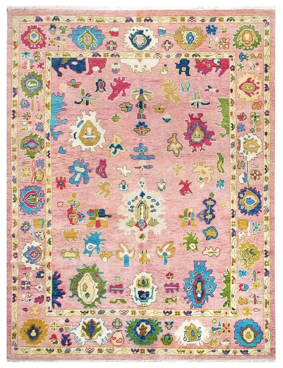 Amazon.com: Lush Rugs Hand Knotted Oushak Rug, Traditional Washable New ...