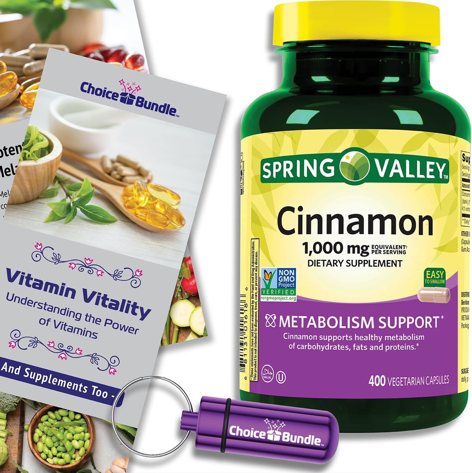 Amazon.com: ResMask Spring Valley Cinnamon Dietary Supplement, 1000 mg ...