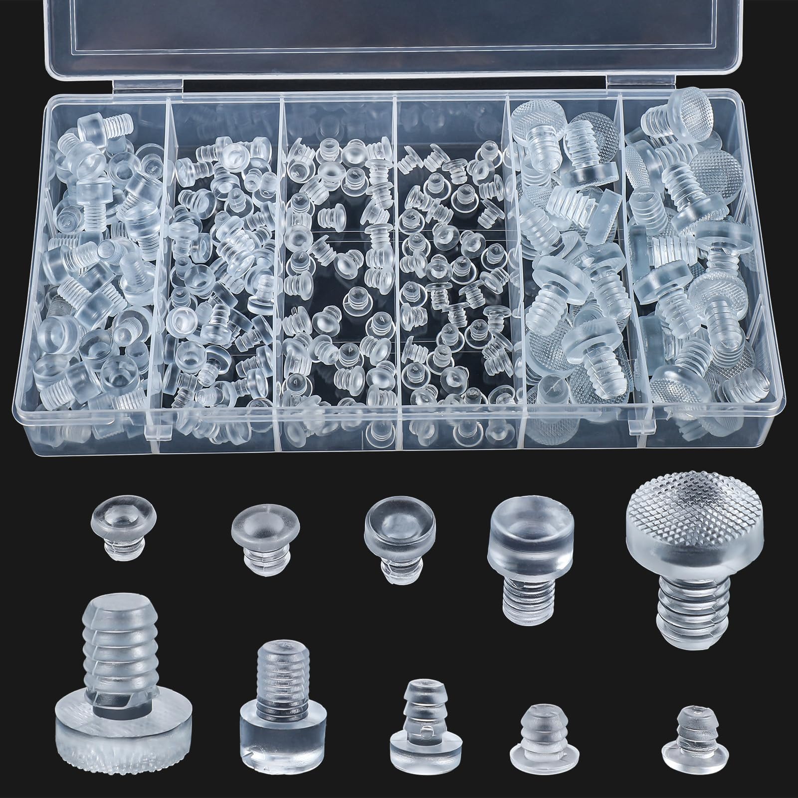 30 pcs Glass Top Table Bumpers with Stem, Clear Rubber Grippers, Patio ...