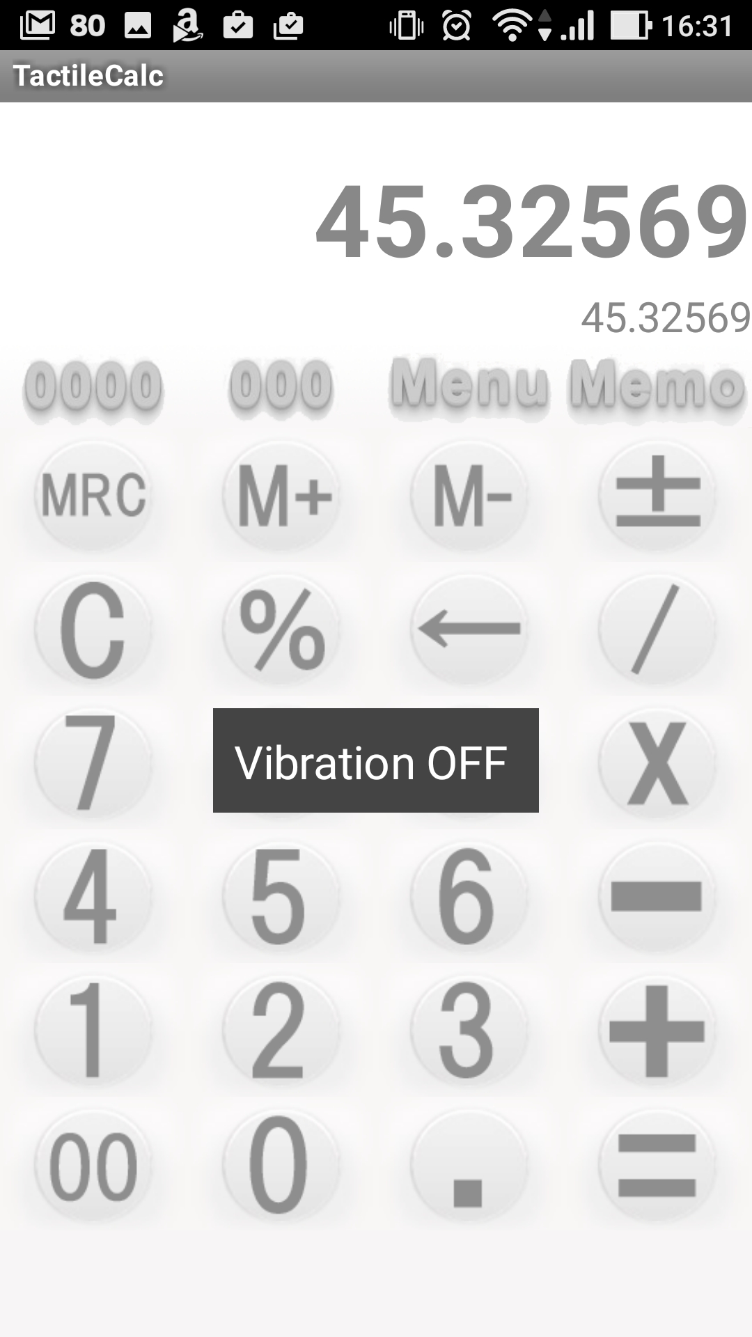Tactile calculator White free - App on the Amazon Appstore
