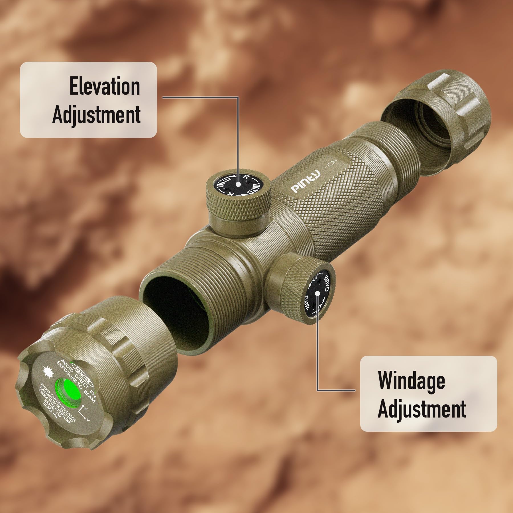 Snapklik.com : Pinty Hunting Rifle Green Laser Sight Dot Scope Adjustable