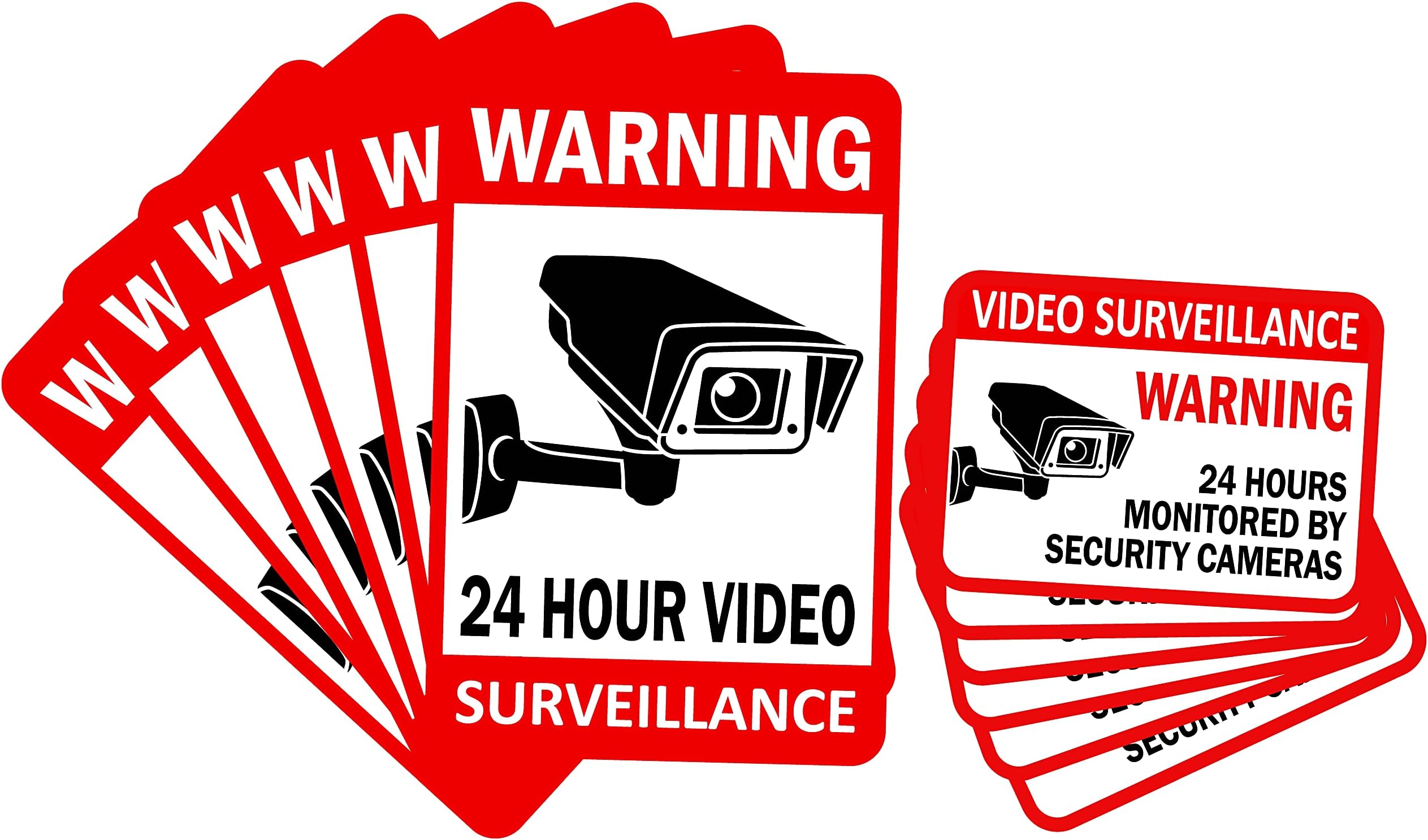 Amazon.com: 6PCS Video Surveillance Warning Sign，Self-Adhesive Durable ...