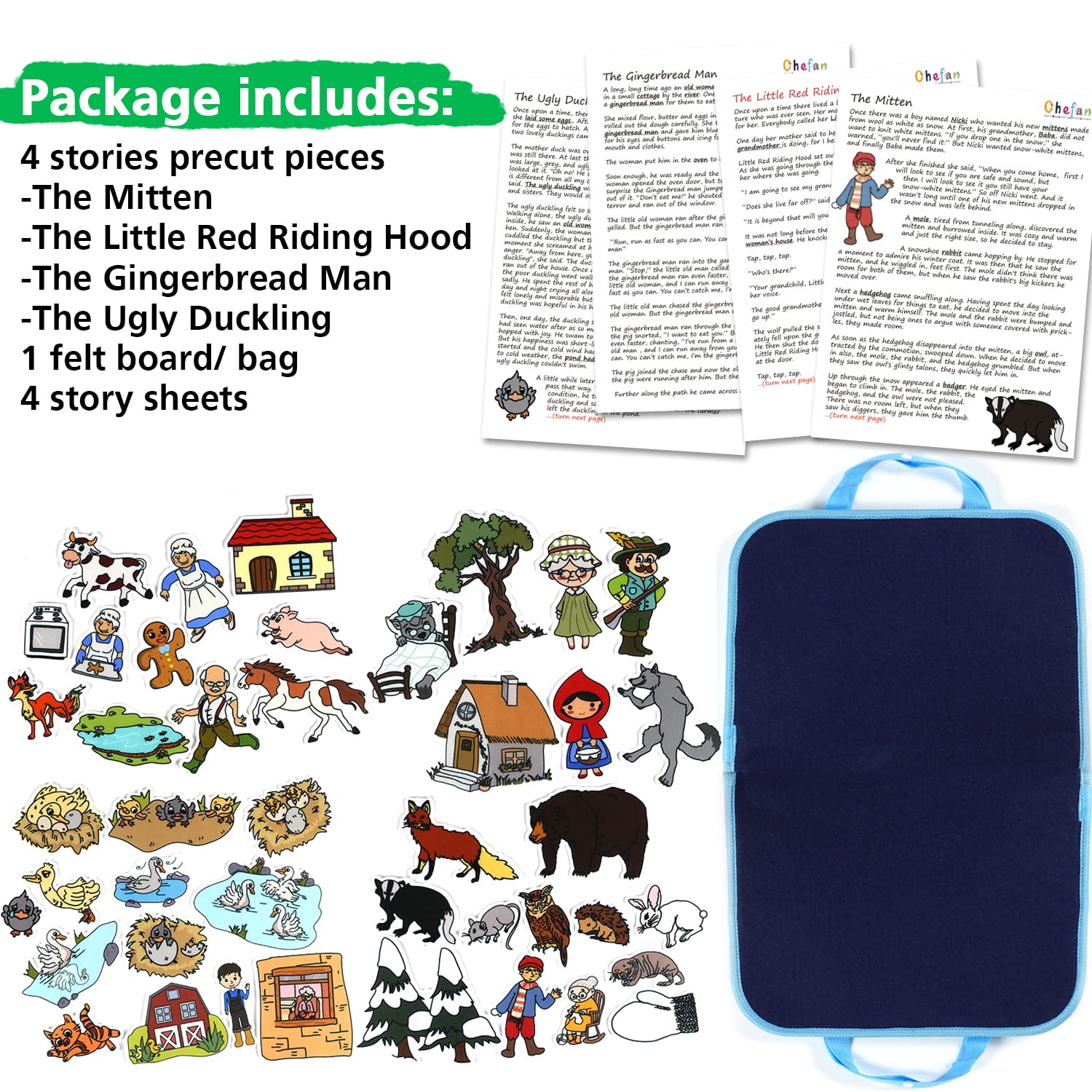 Snapklik.com : 4 Pack Felt Board Story Set,The Mitten,The Little Red ...