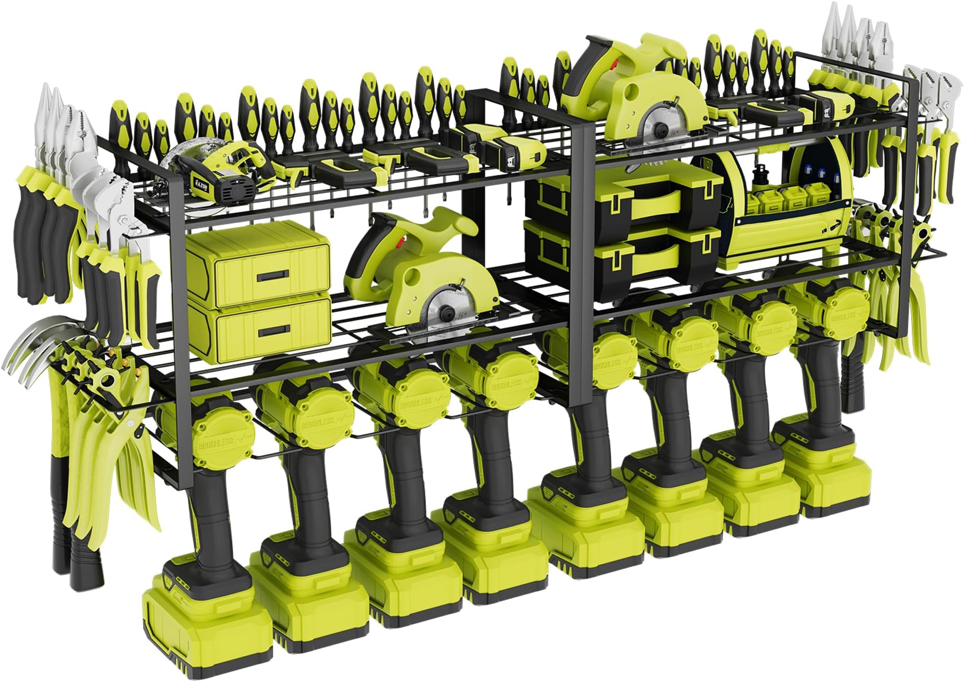 Amazon.com: vimiroo Power Tool Organizer, 8 Drill Holder Wall Mount, 3 ...