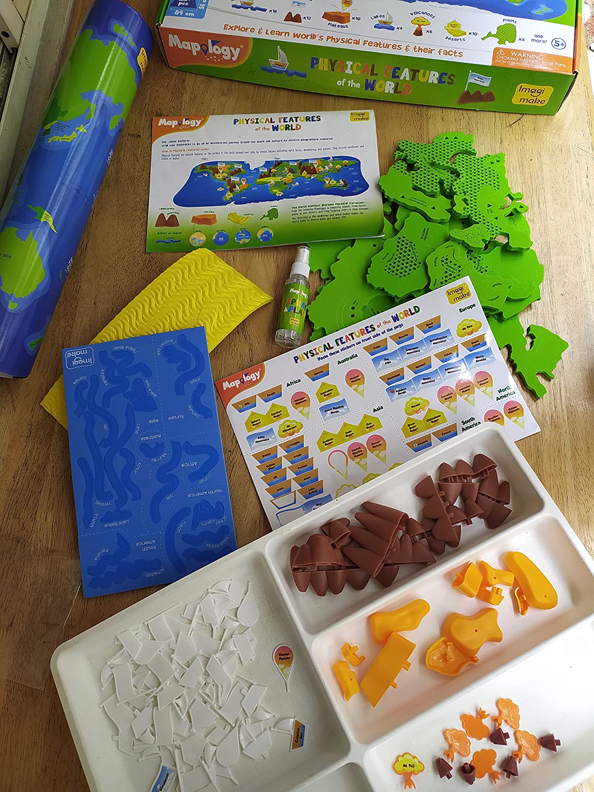 Buy Imagimake Mapology Physical Features of World Map | 3D Puzzle ...